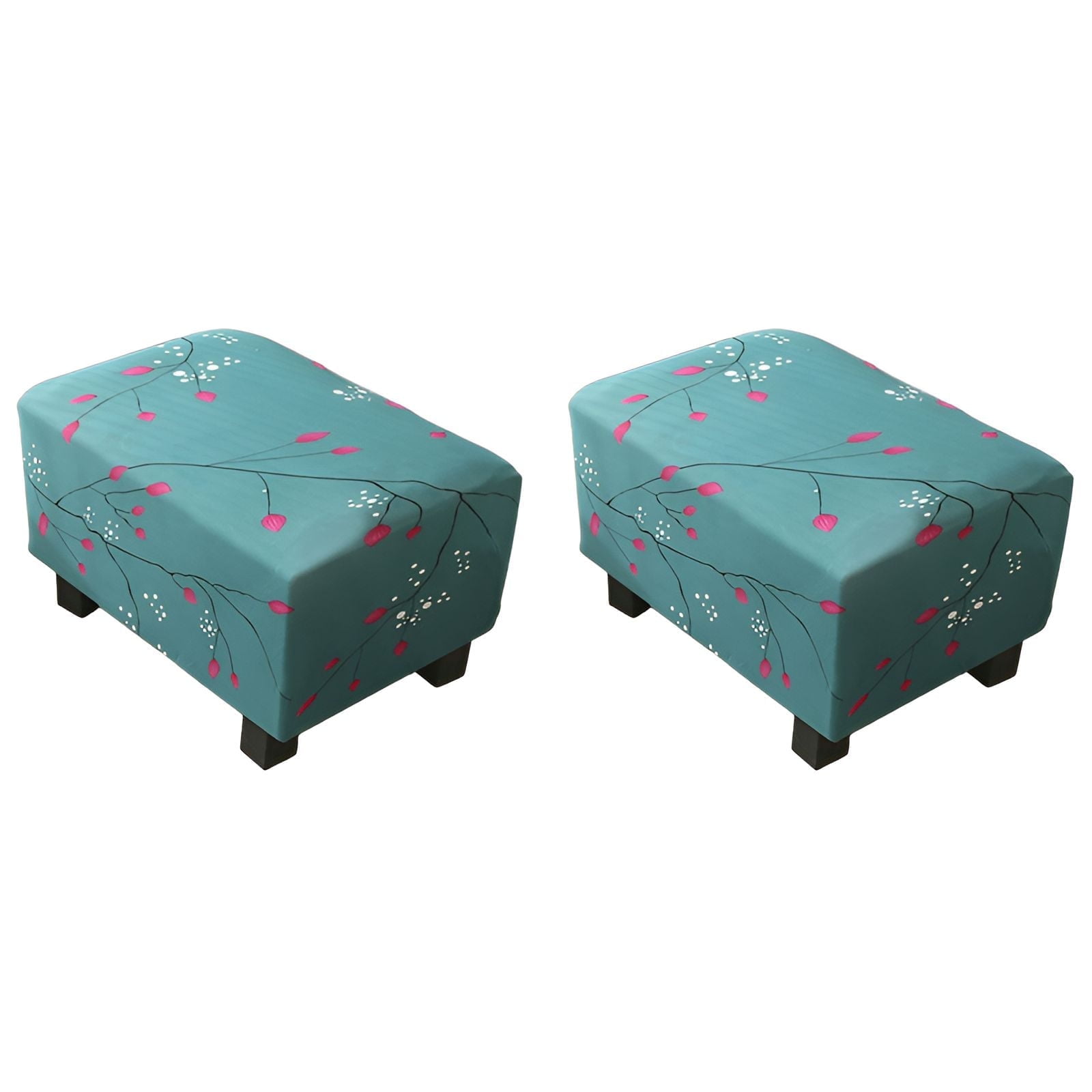 AUQ 2Pcs Ottoman Cover,Elegant Design Ottoman Cover Rectangular ...