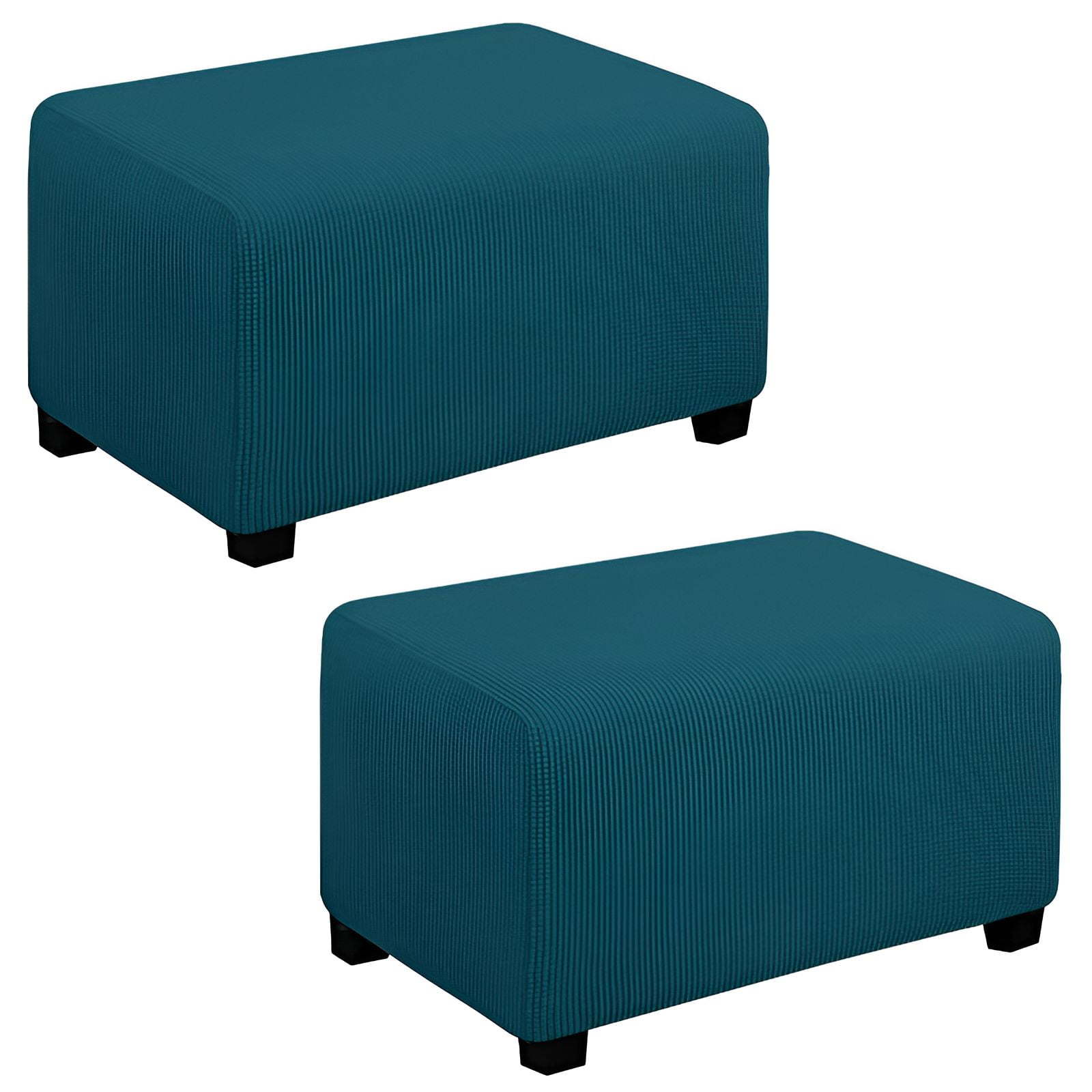 AUQ 2Pcs Ottoman Cover,Multiple Colors Rectangle Footstool Cover,High ...