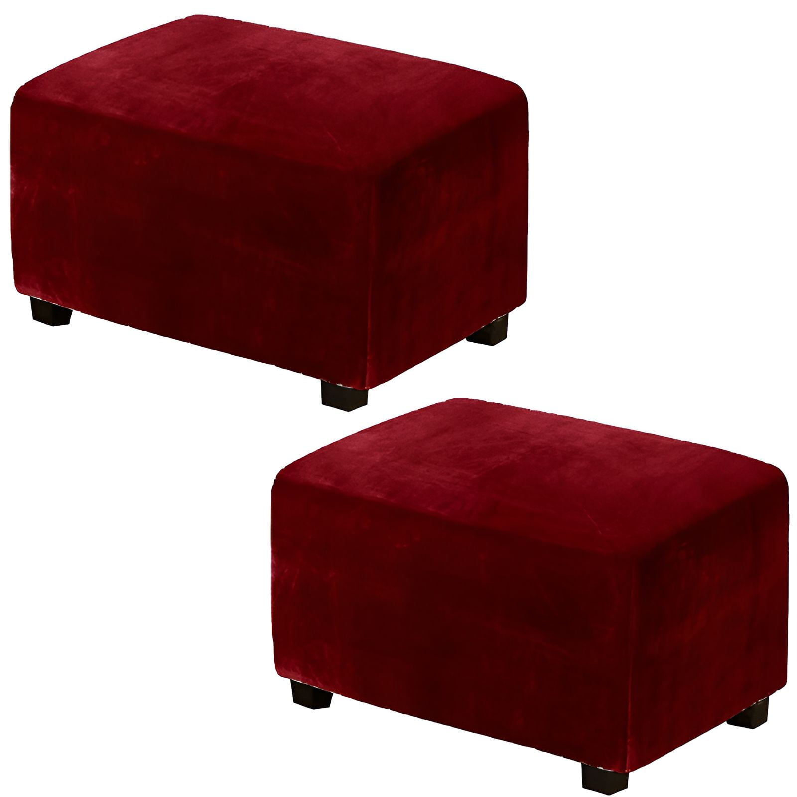 AUQ 2Pcs Ottoman Cover,Removable&Washable Ottoman Cover Rectangular ...