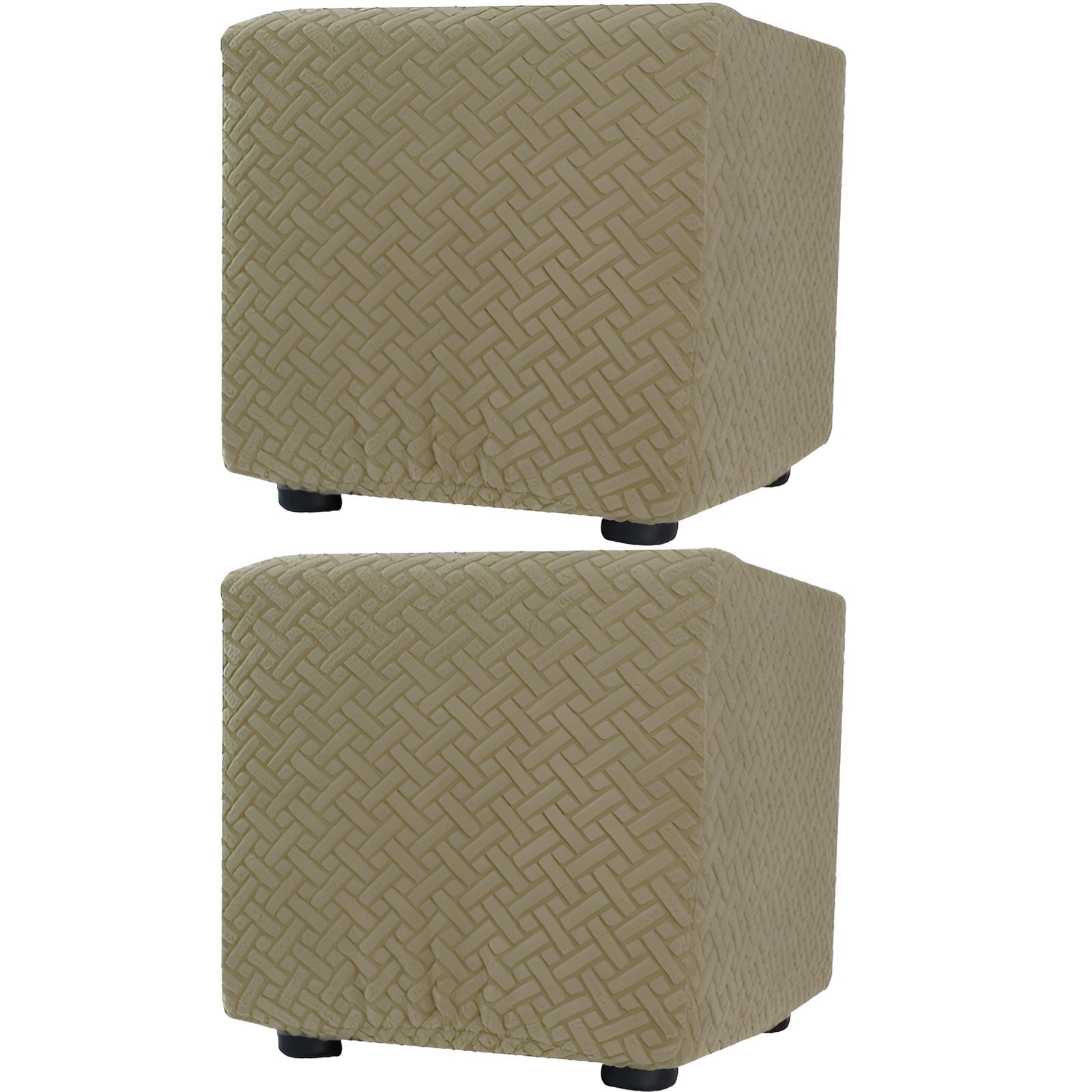 AUQ 2Pcs Ottoman Cover,Soft and Smooth Ottoman Cover Square,Full ...