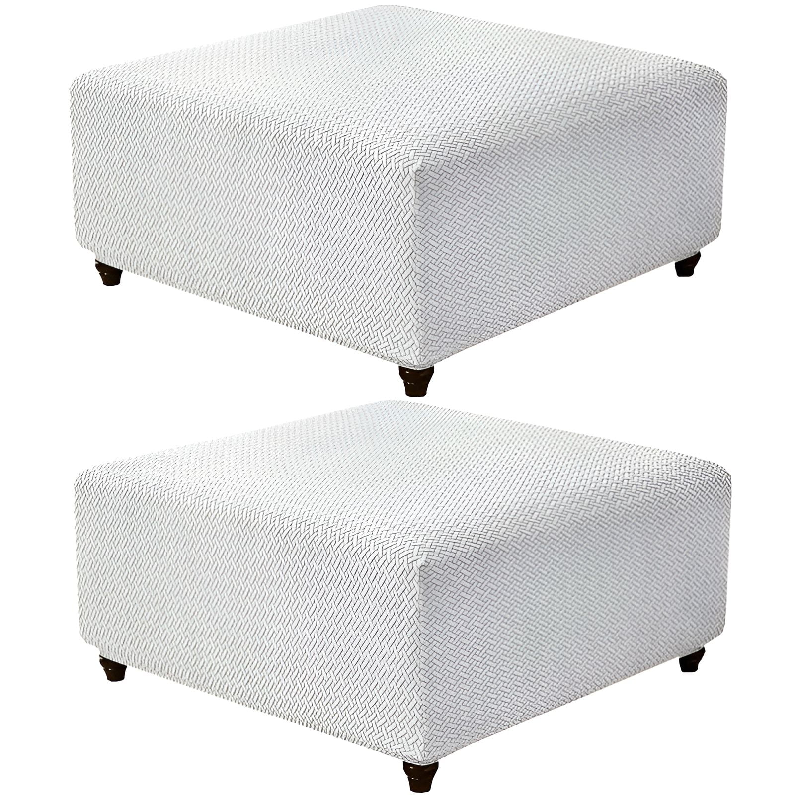 AUQ 2Pcs Ottoman Cover,Three-Dimensional Pattern Rectangle Footstool ...