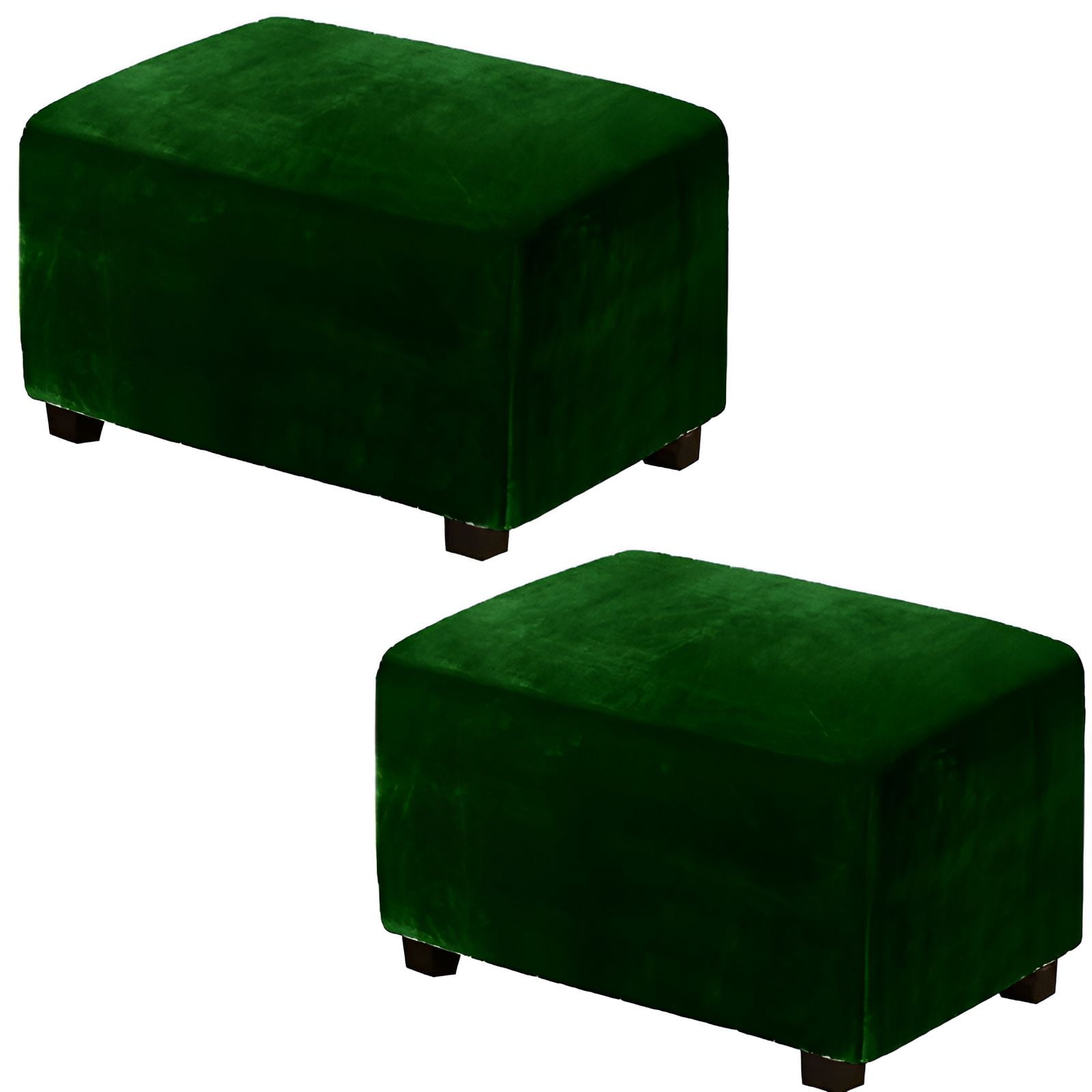 AUQ 2Pcs Ottoman Cover,Warm & Skin-Friendly Rectangle Footstool Cover ...