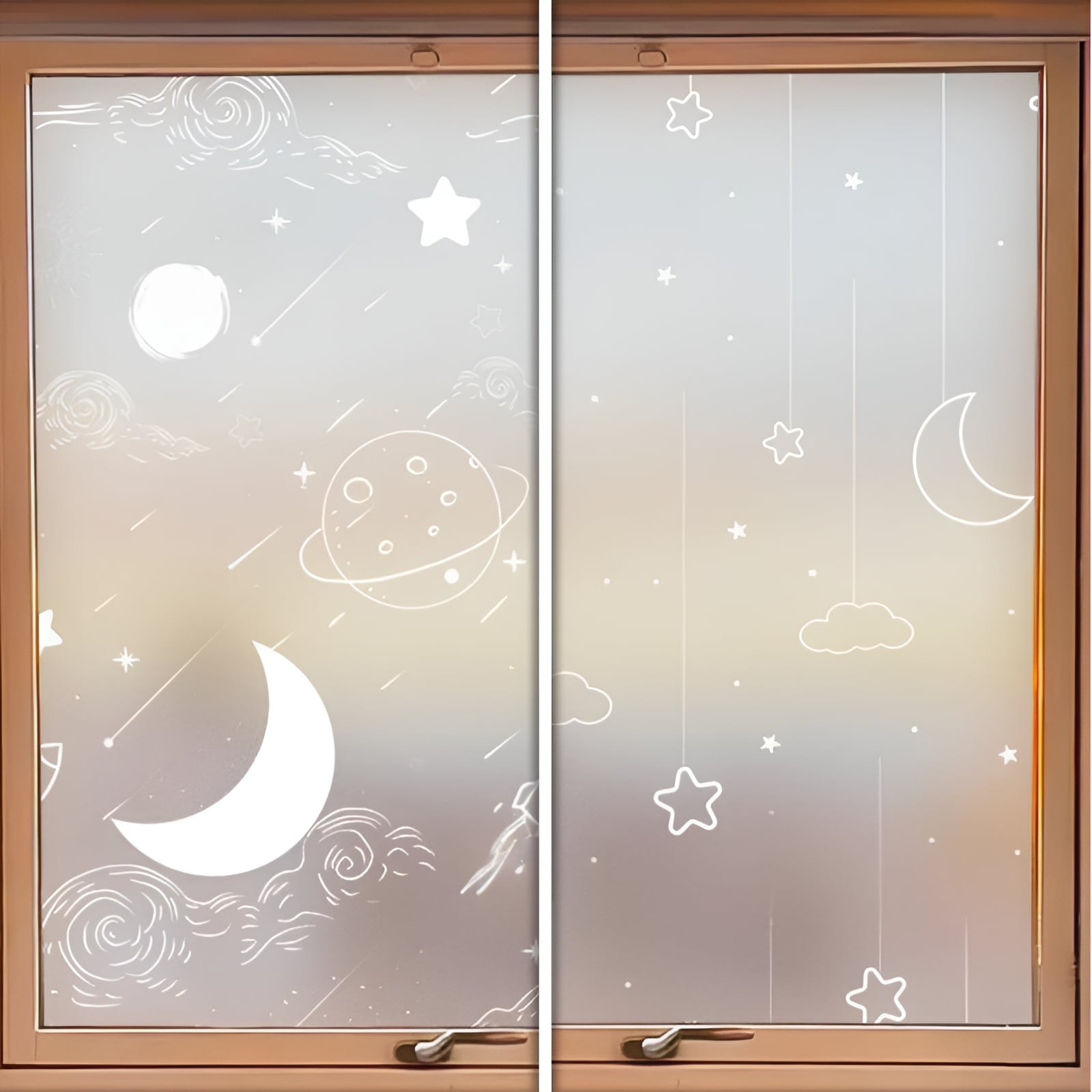 AUQ 2Pcs Privacy Window Film,Static Bond Film Bathroom Window Privacy ...