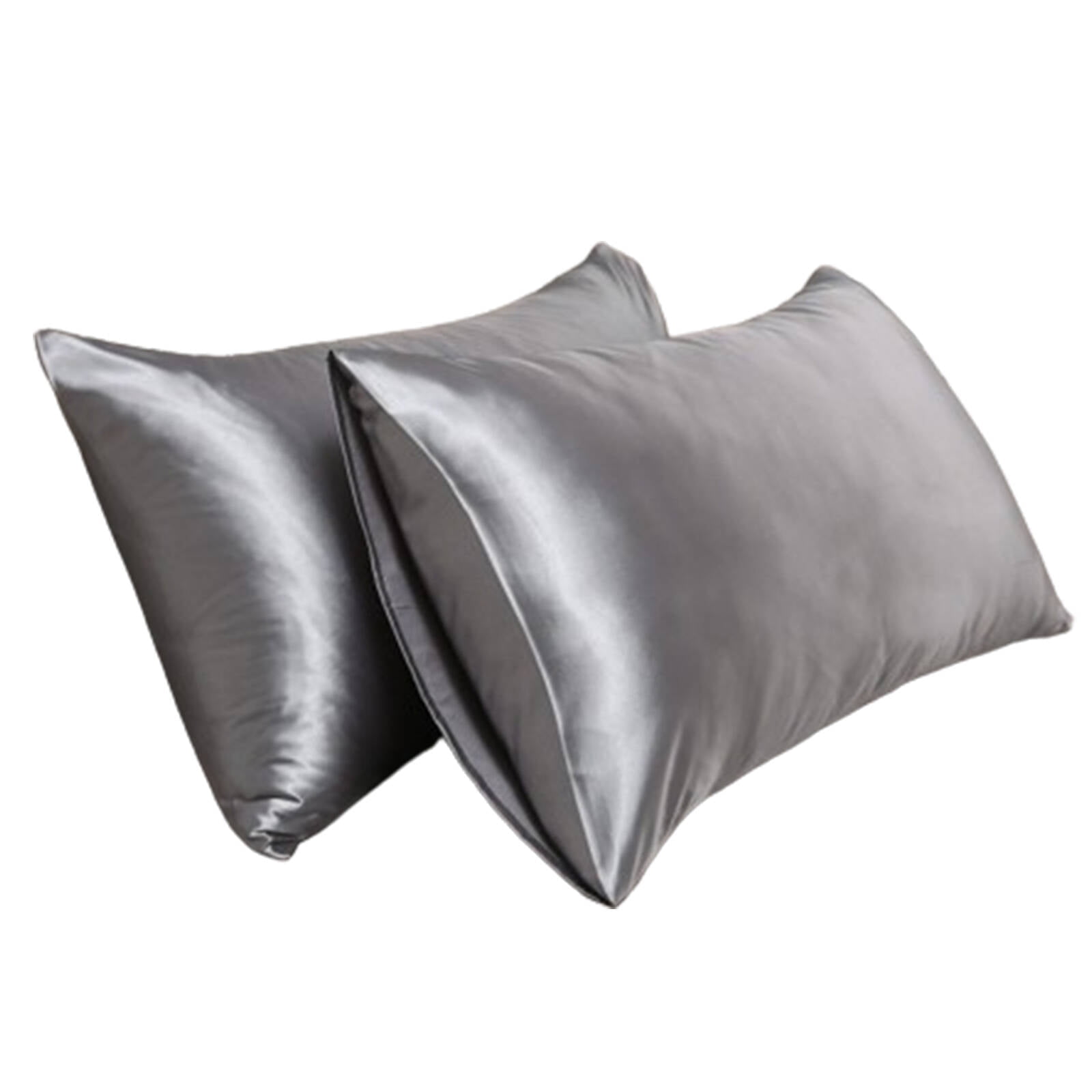 AUQ 2Pcs Silk Pillow Cases Smooth Hidden Zipper Satin Pillowcase with ...