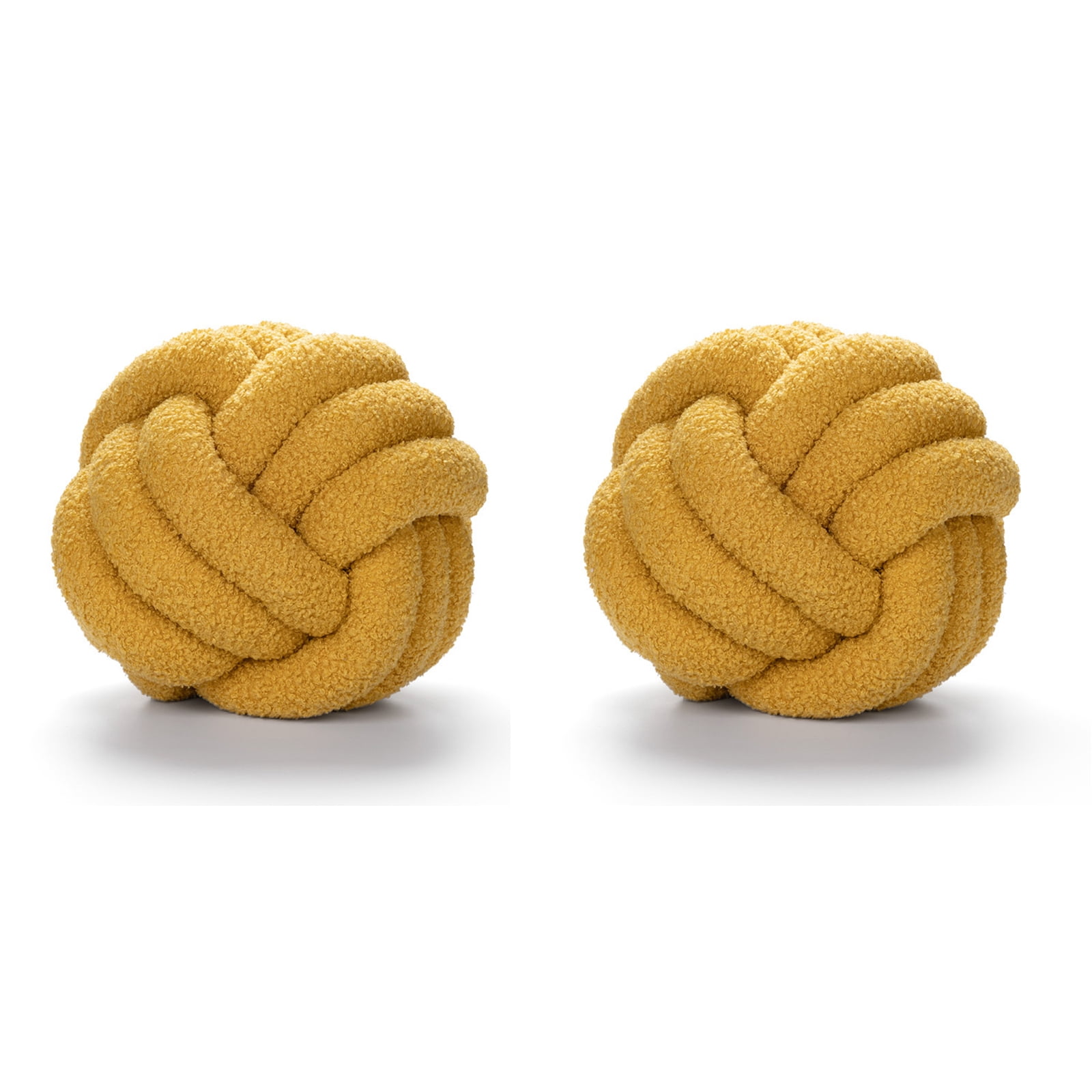 AUQ 2Pcs Soft Knot Ball Pillows,Plush Lamb Fleece Throw Pillow,Round ...