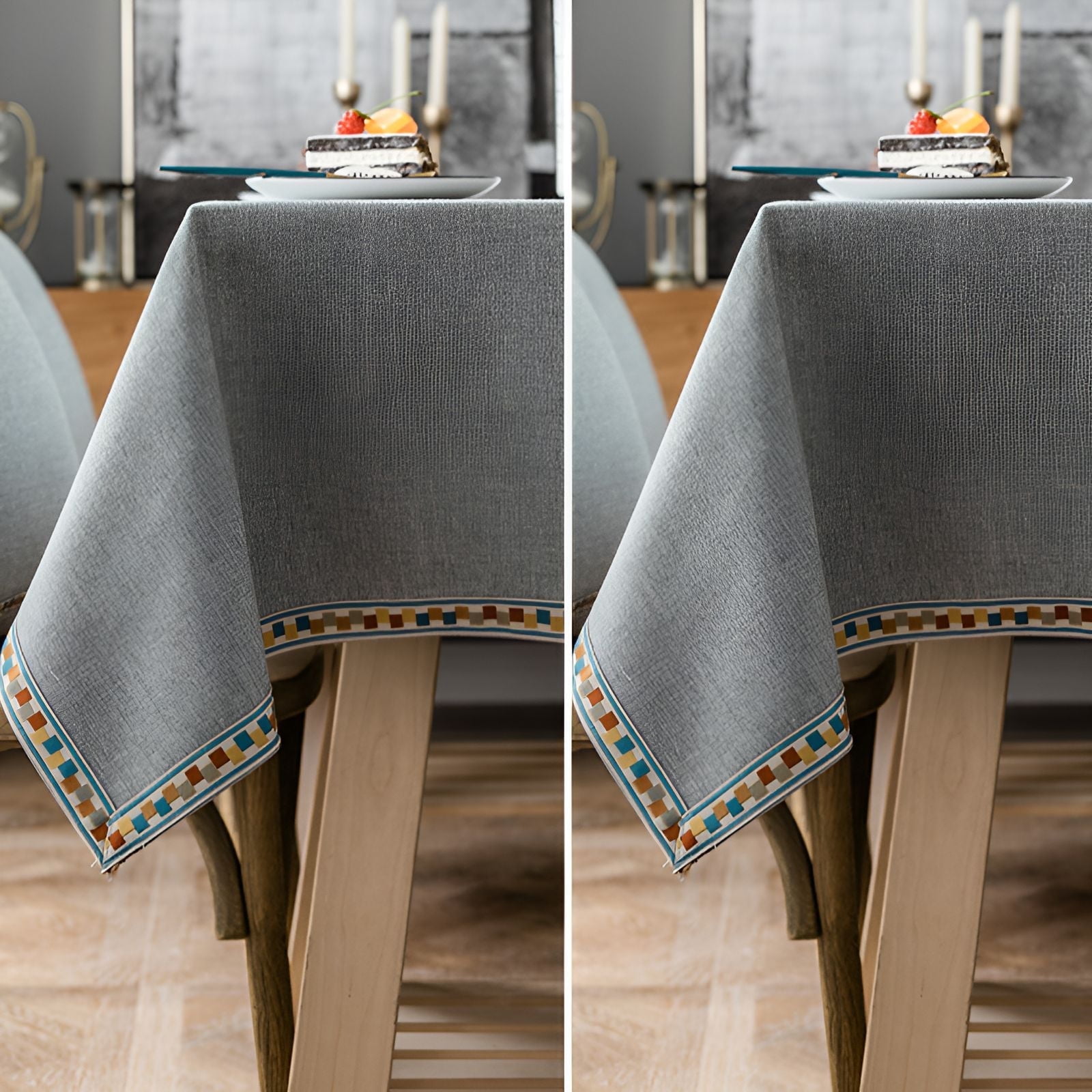 AUQ 2Pcs Table Cloth,Waterproof Table Cover,Imitation Cotton Fiber ...