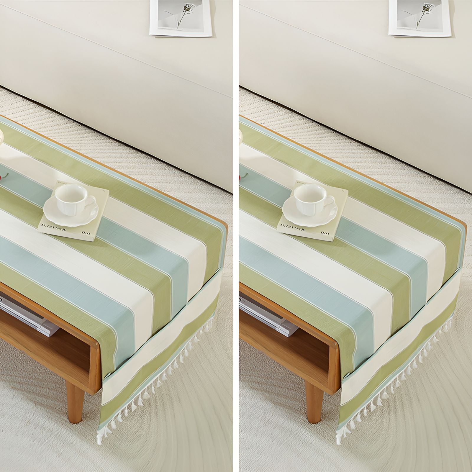 AUQ 2Pcs Table Cloth,Edge Design Table Cloth Rectangle Table,Texture ...