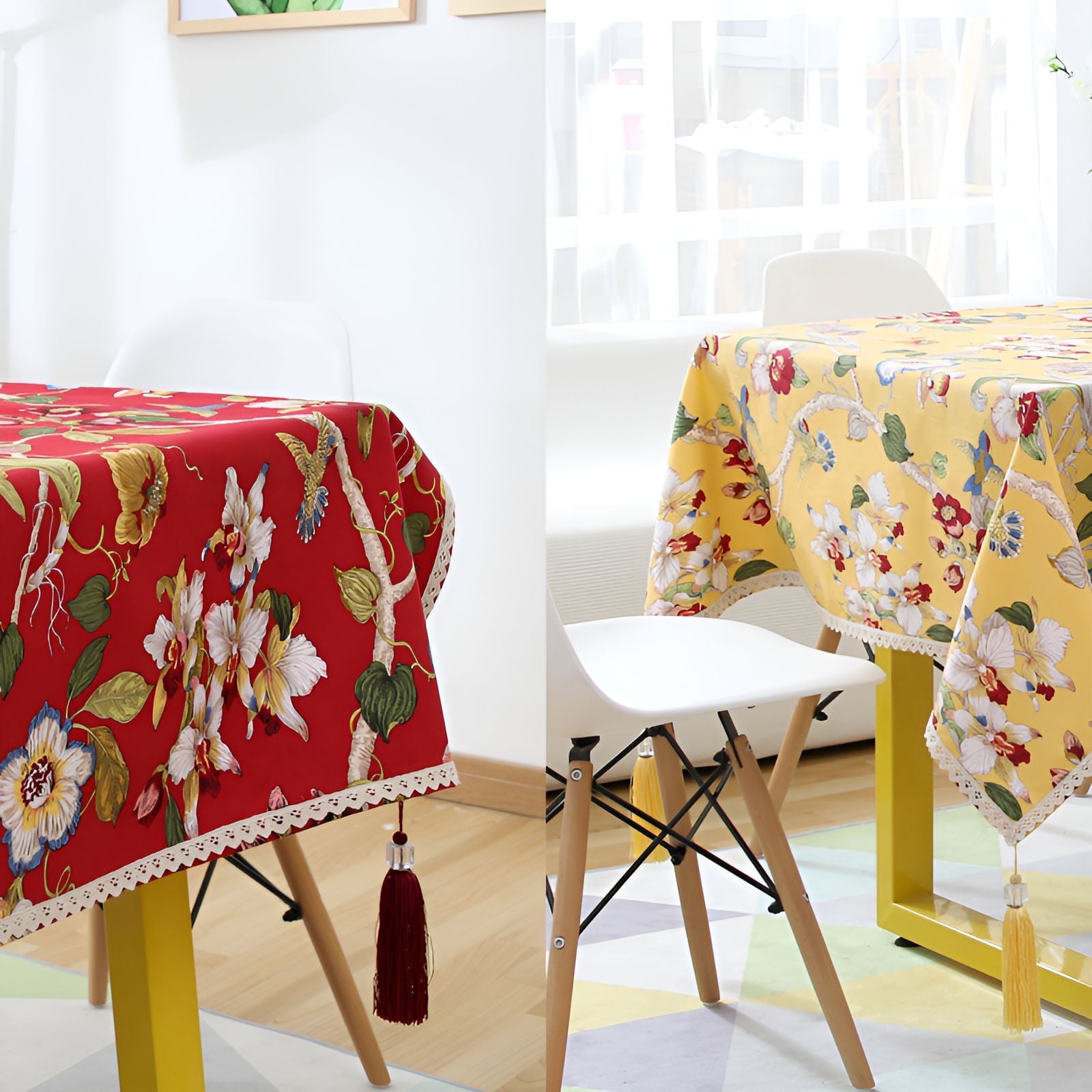 AUQ 2Pcs Table Cloth,Exquisite Patterns Table Cloth Rectangle Table ...