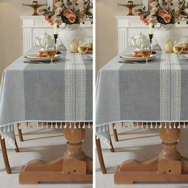 Saro Lifestyle Lace Trimmed Tablecloth 65" x 120" Oblong - Walmart.com