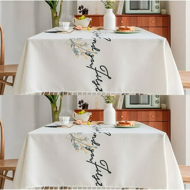 Saro Lifestyle Lace Trimmed Tablecloth 65" x 120" Oblong - Walmart.com