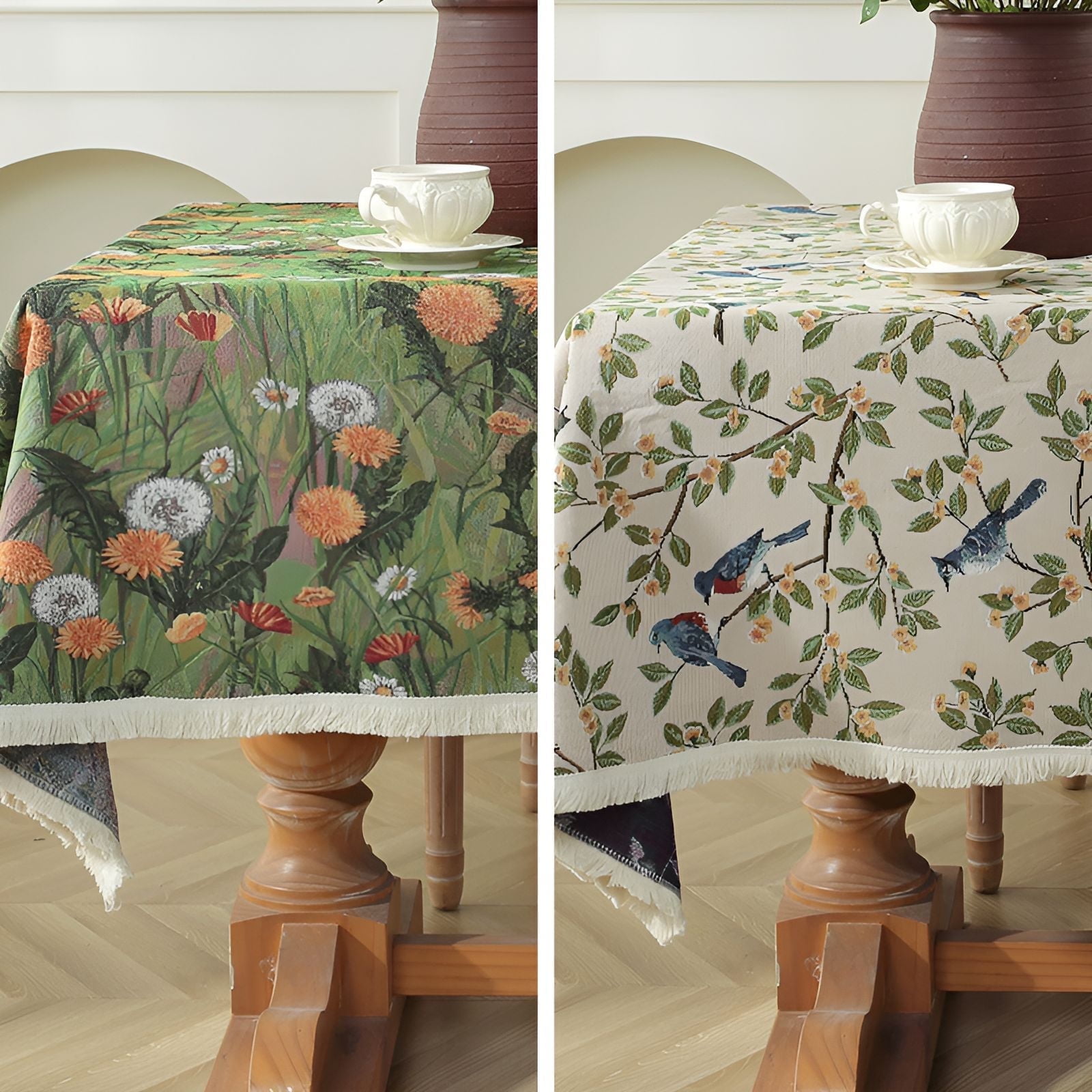 AUQ 2Pcs Table Cloth,Unique Artistic Design Table Cloth Rectangle Table ...