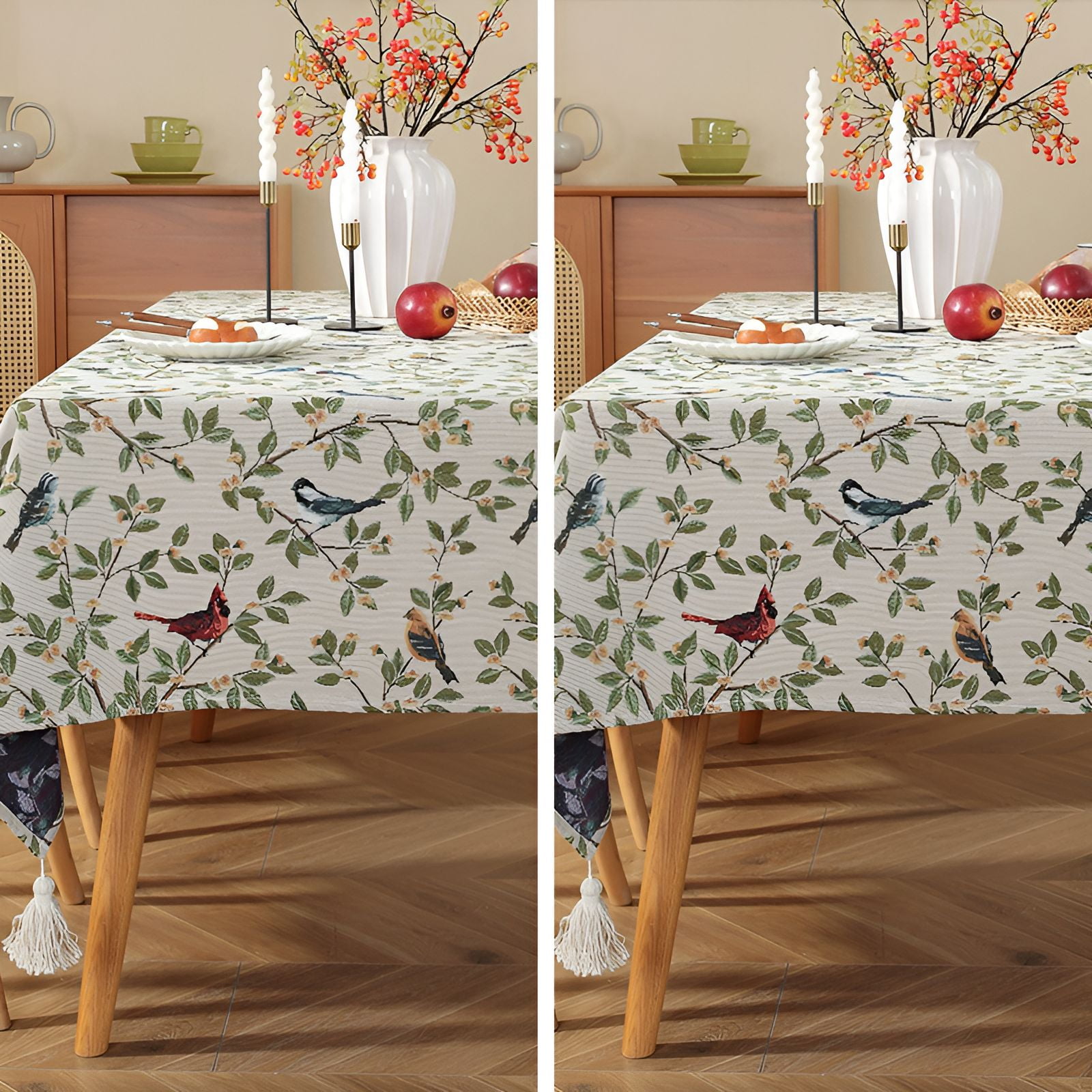 AUQ 2Pcs Table Cloth,Unique Artistic Design Table Cloth Rectangle Table ...