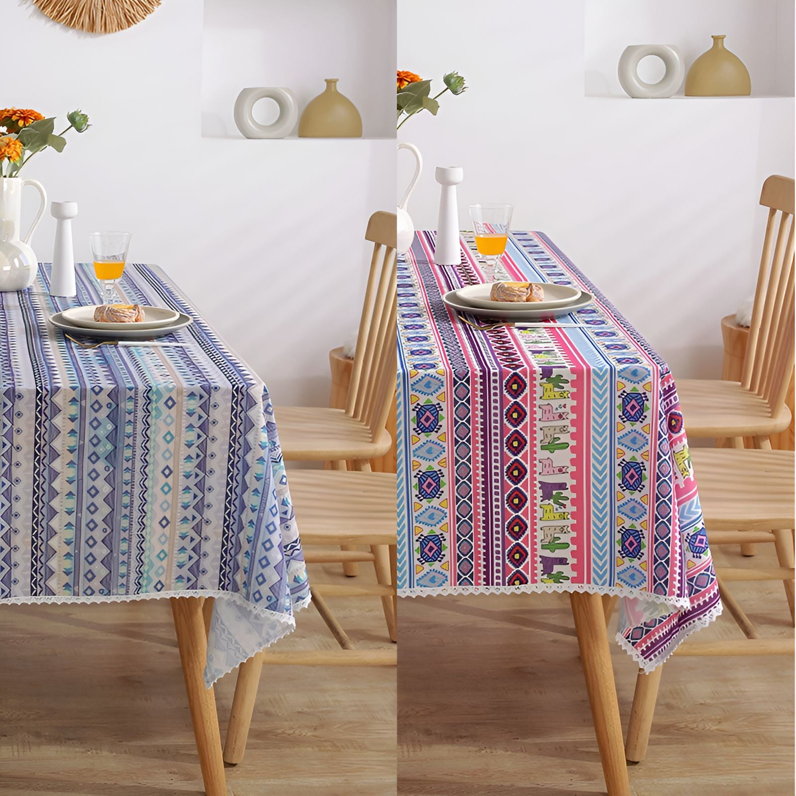 AUQ 2Pcs Table Cloth,Unique Patterns Table Cloth Rectangle Table ...