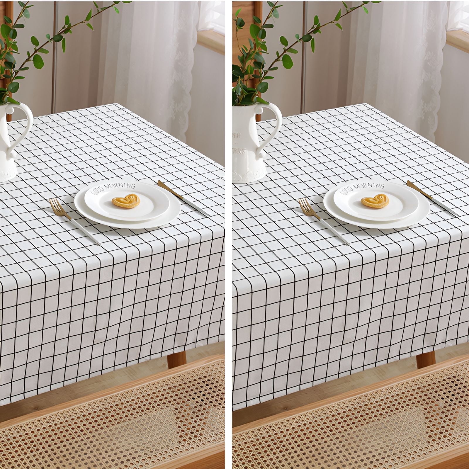 AUQ 2Pcs Table Cloth, Linen Tablecloth,Dustproof Table Clothes,55" X 94 ...
