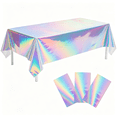 AUQ 3 Pack Iridescent Tablecloth,54" X 108" Birthday Party Tablecloths ...