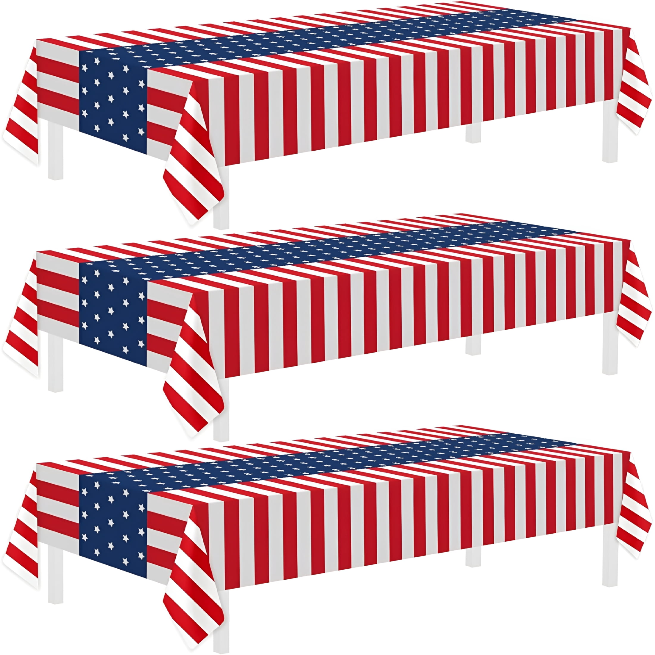 AUQ 3 Pack Patriotic Tablecloths 4Th of July Decorations,Disposable ...