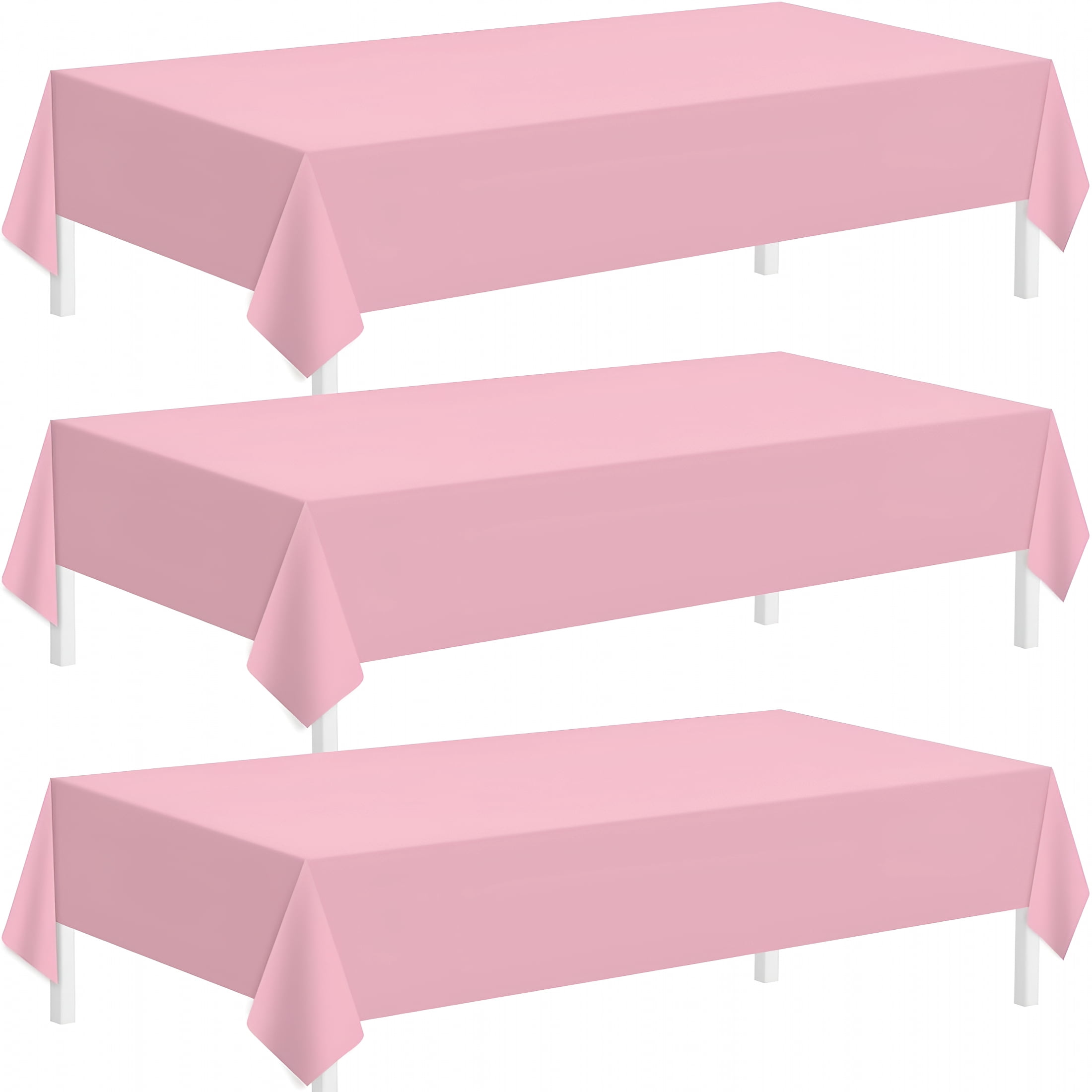 AUQ 3 Pack Plastic Tablecloths for Rectangle Tables 54