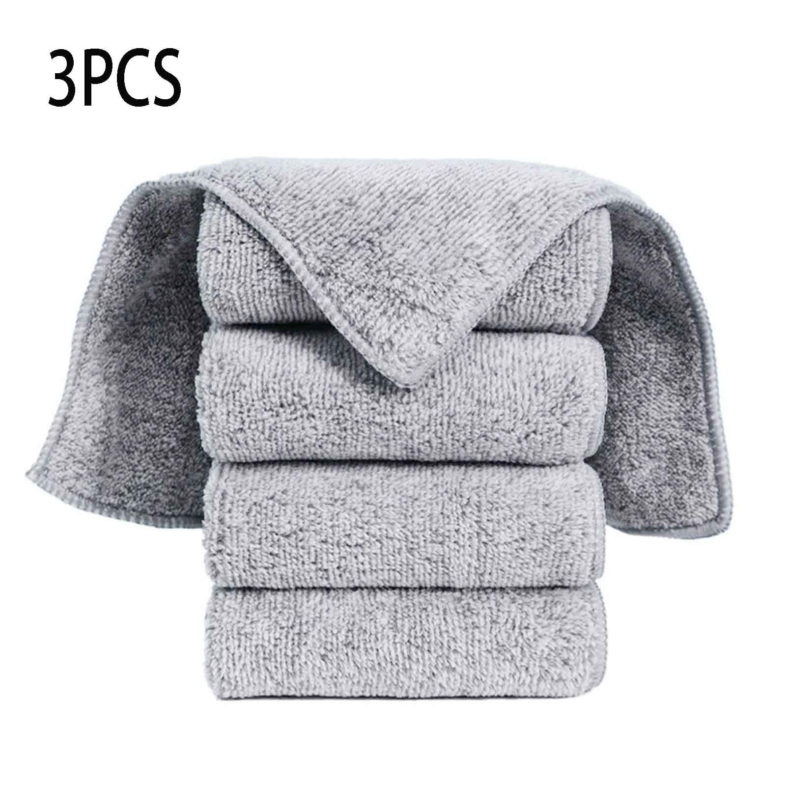 3PCS Kitchen Towels,Bamboo Charcoal Wash Cloths,Thickened Absorbent ...
