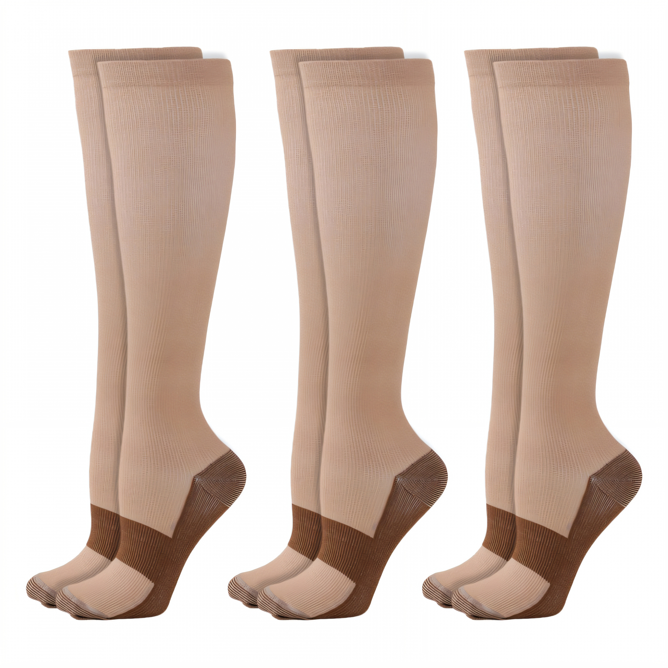 AUQ 3Pairs Compression Socks,High Elastic Medical Fabric Compression ...