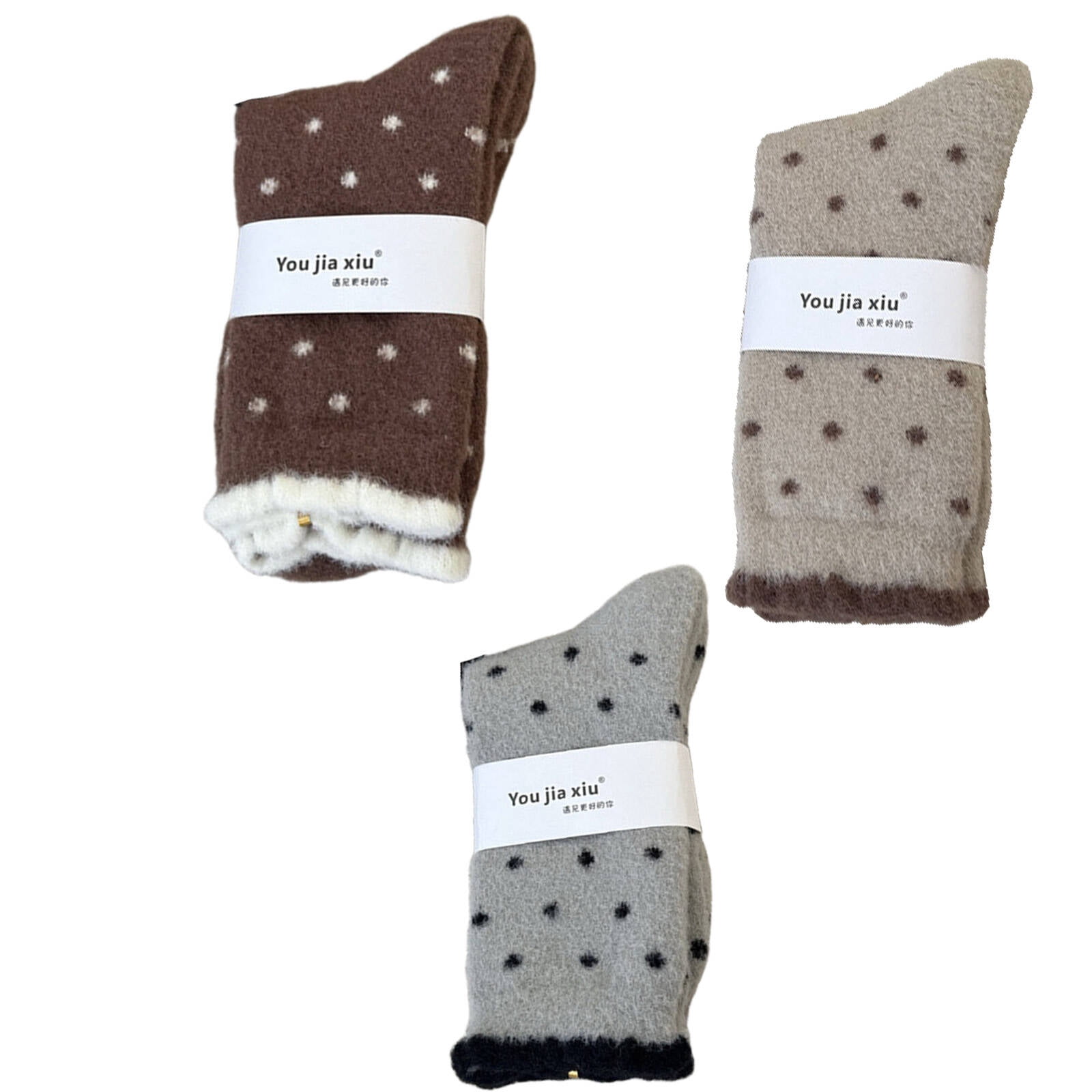 AUQ 3Pairs Socks Cozy Fuzzy Socks for Sleep,Soft Long Socks for Daily ...
