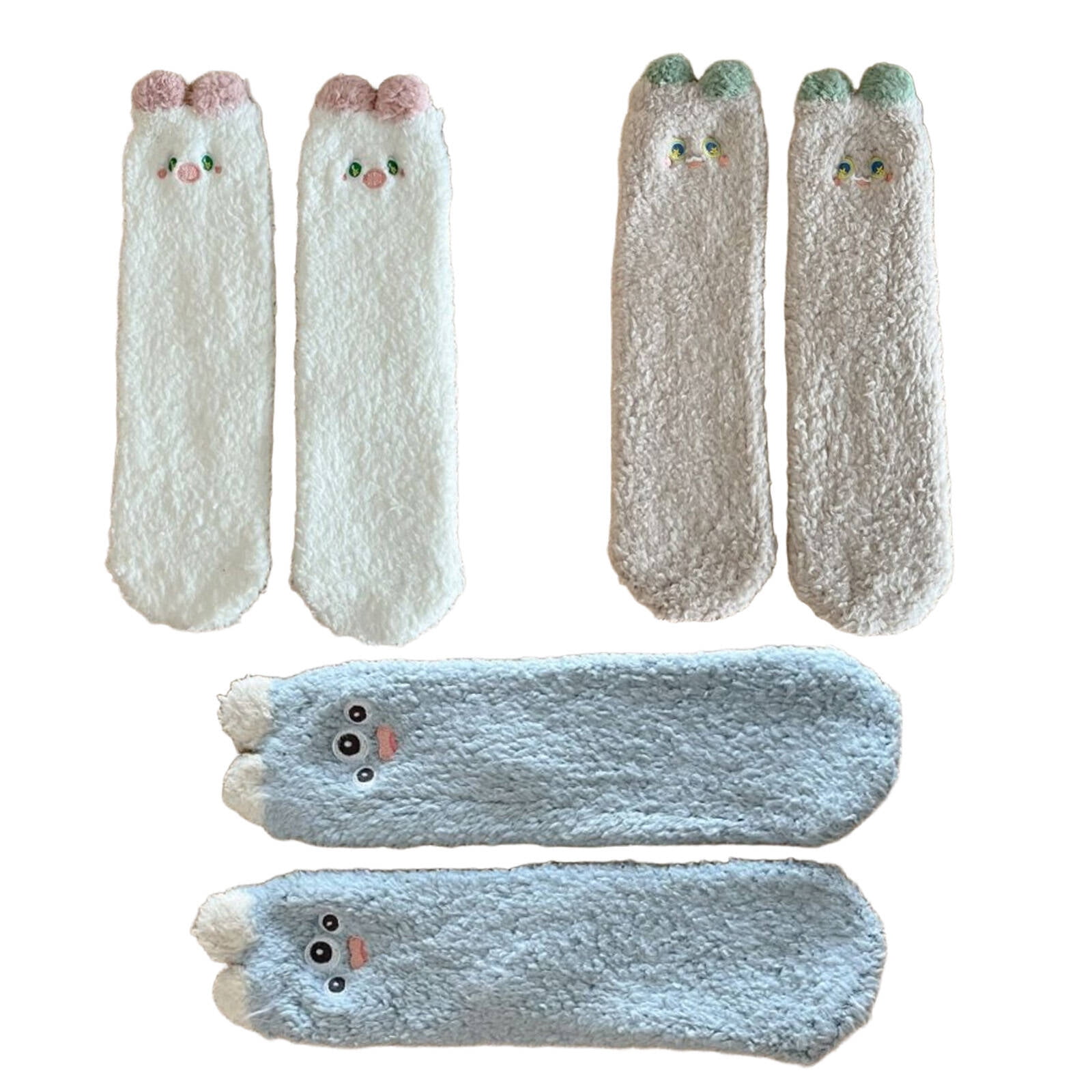AUQ 3Pairs Socks Cozy Wear Fuzzy Socks,Anti-Pilling Soft&Warm Long ...