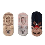 Cozylook Cute Animal Slipper Socks for Toddler Kids Girls Women, Fuzzy Fluffy Sherpa Lined, Non ...