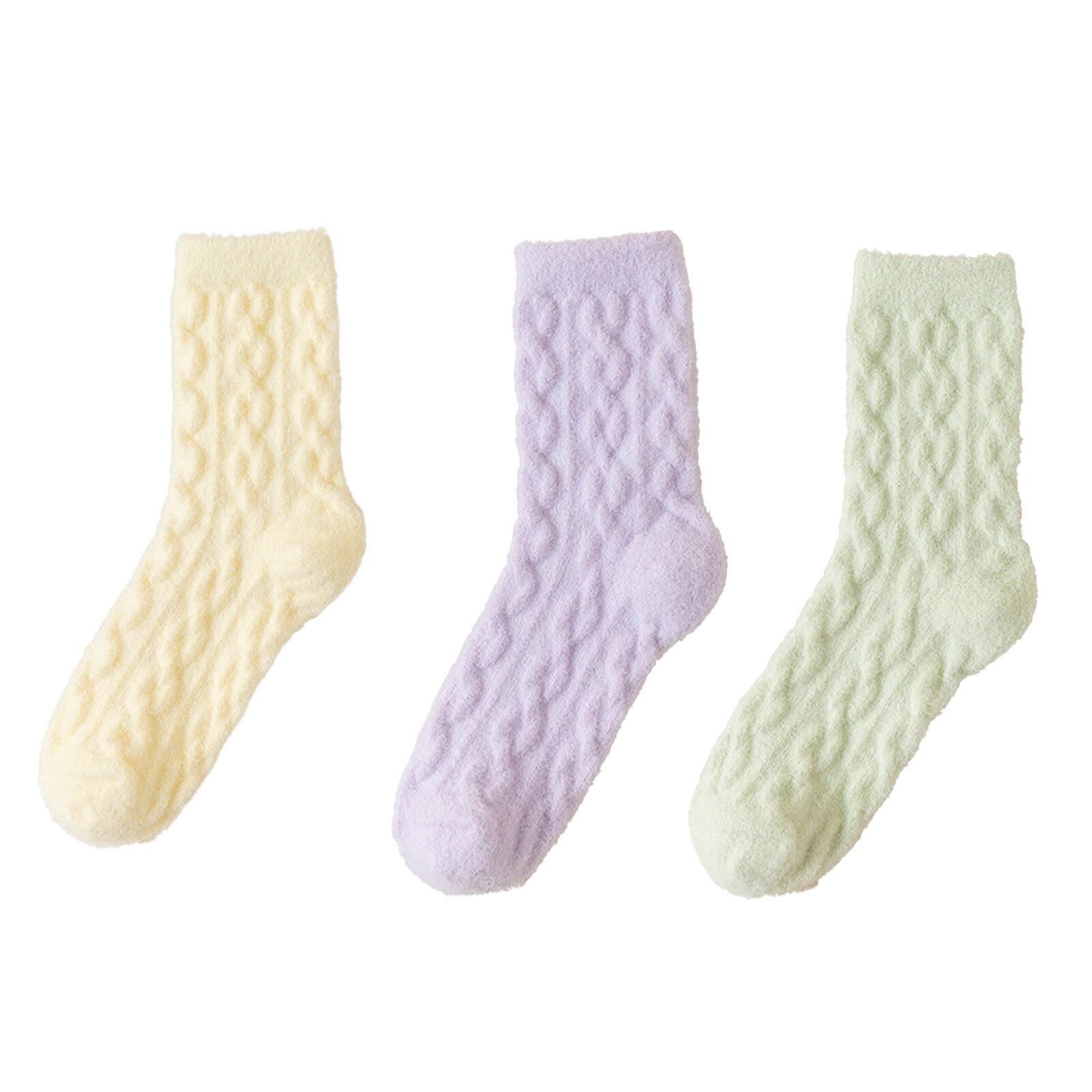 AUQ 3Pairs Socks Soft and Fluffy Fuzzy Socks,Fashionable and Practical ...