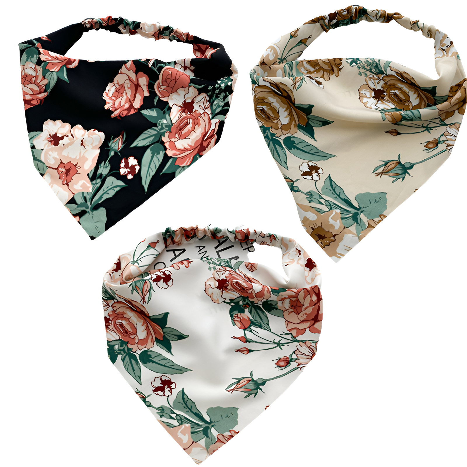 AUQ 3Pcs Bandanas for Women,Minimal Motif Polyester Head Scarf ...