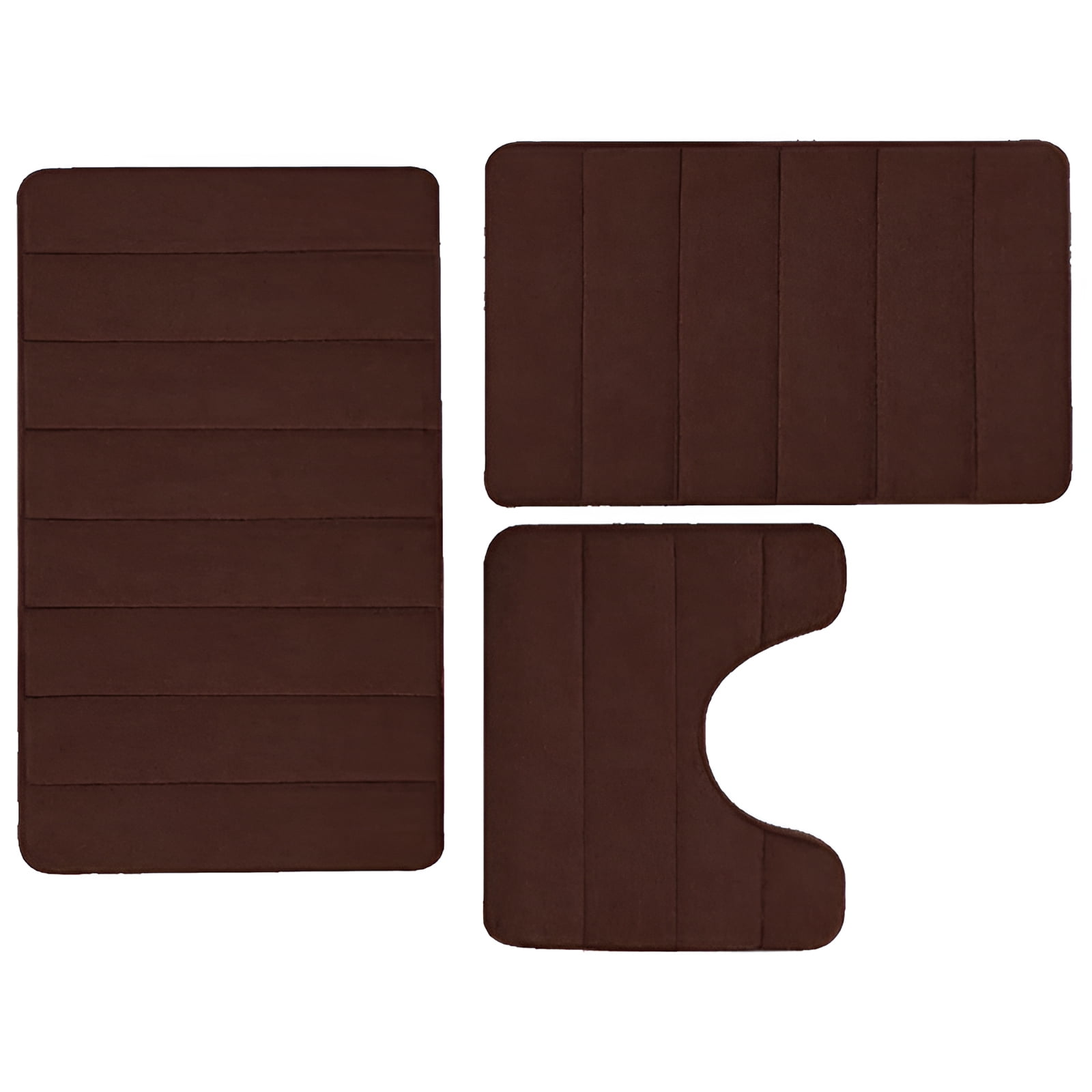 AUQ 3Pcs Bathroom Rugs,Chain-Stitch Fortified Seam Structure Bathroom ...