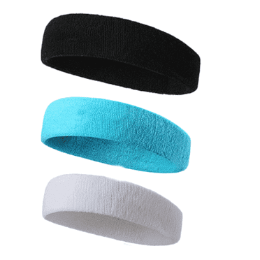 18 Pcs Sweatbands Headband Wristband Set Colorful Striped Terry Cloth ...