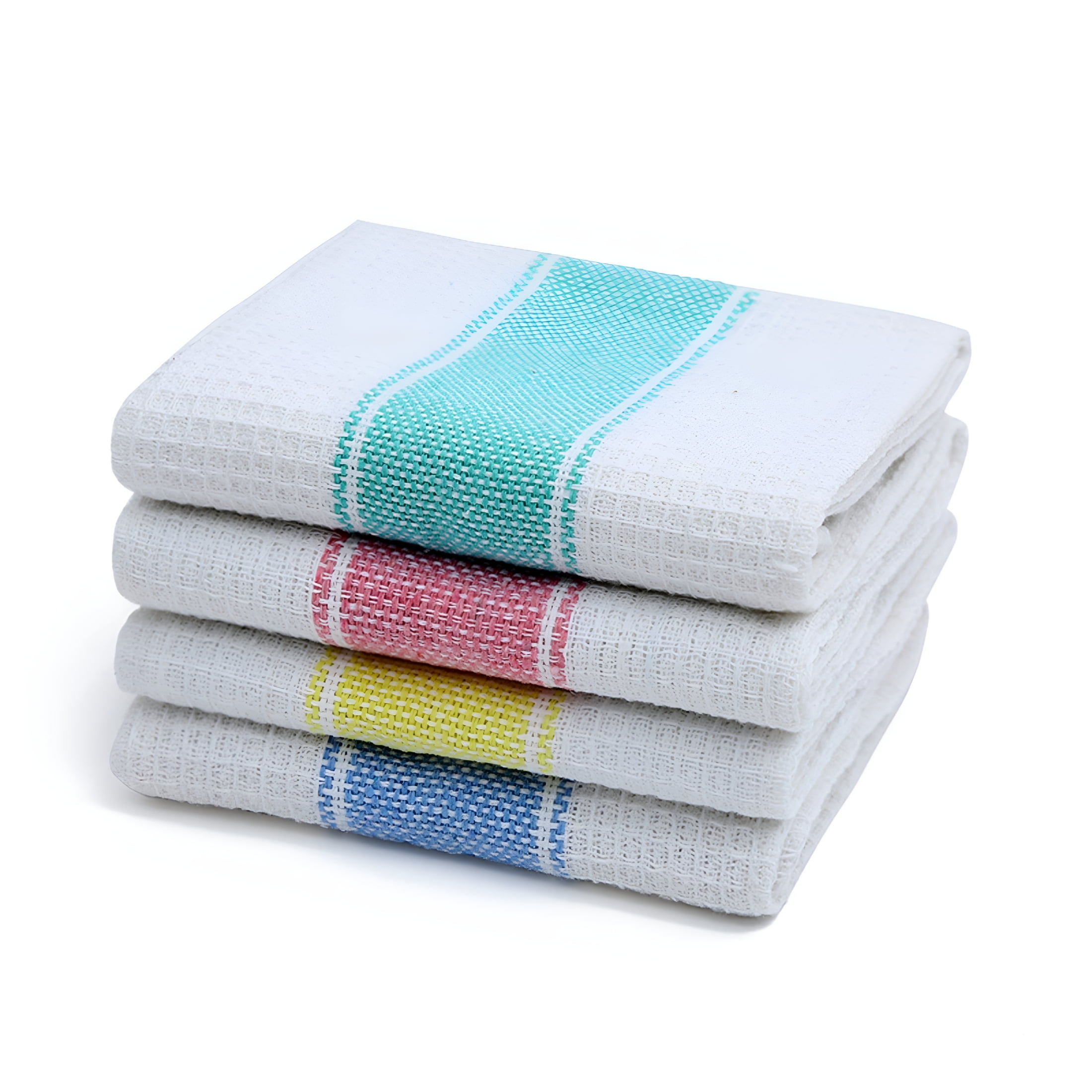 AUQ 4-Pack Cotton Kitchen Dishcloths,13.7x13.7 Inches,Absorbent Dish ...