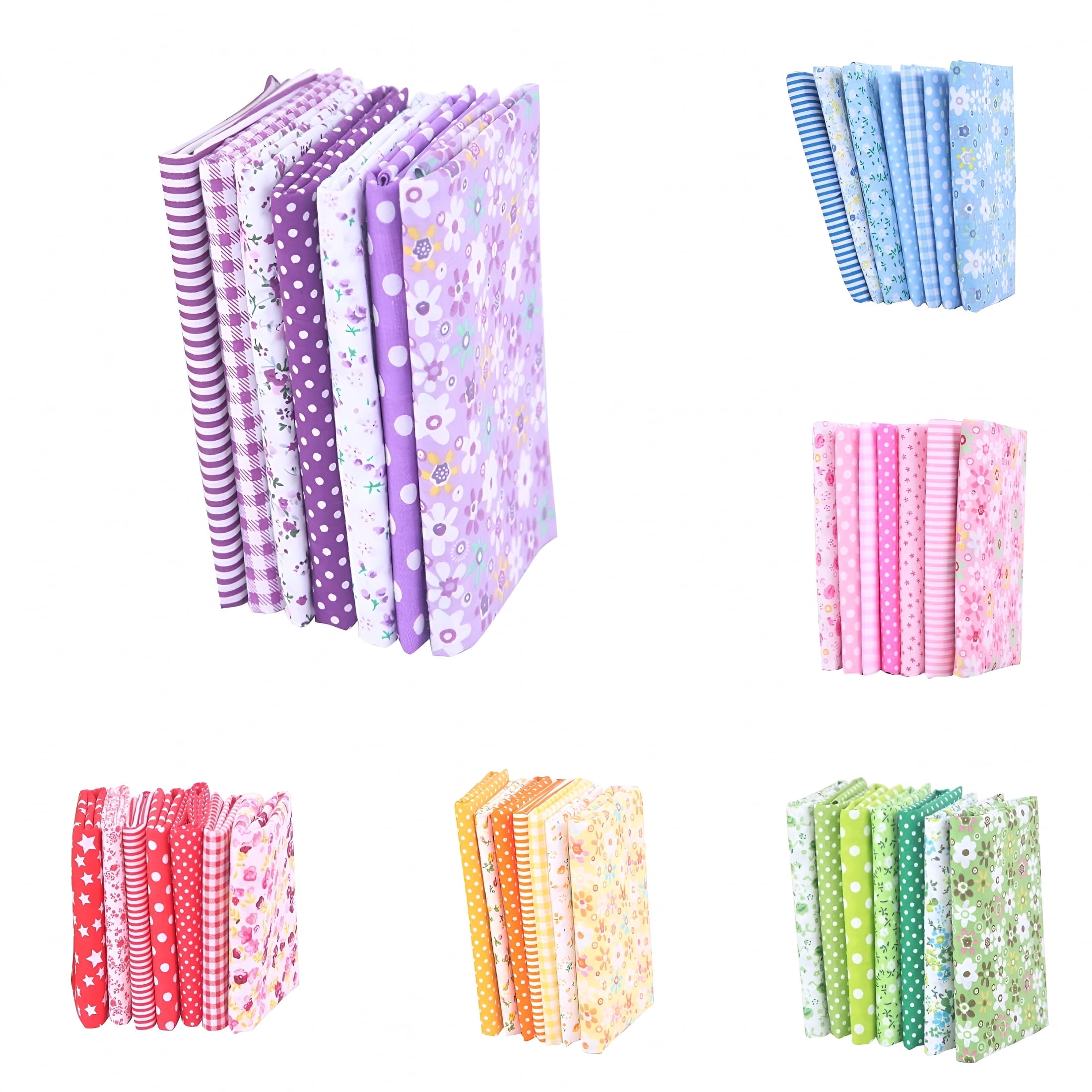 AUQ 42Pcs (25cm x 25cm) Quilting Fabric Bundles,Cotton Craft Fabric ...