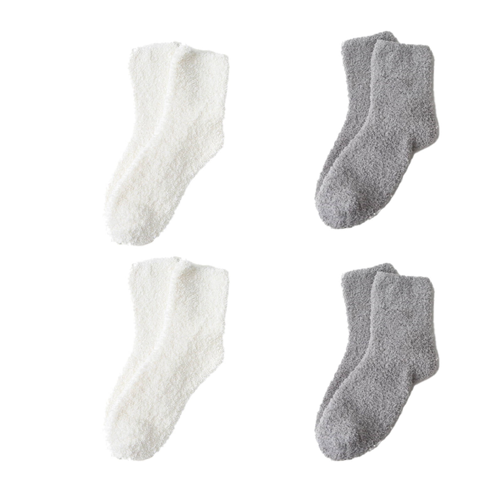 AUQ 4Pairs Socks Comfortable Fuzzy Socks for Relaxation,Soft Long Socks ...