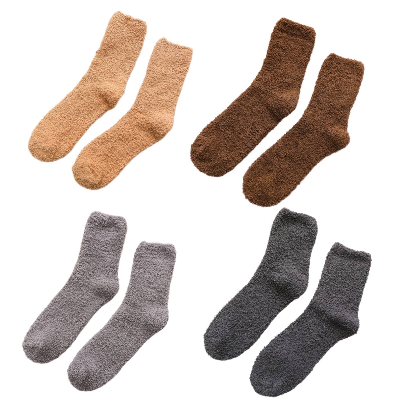 AUQ 4Pairs Socks Comfortable and Breathable Fuzzy Socks,Soft and ...