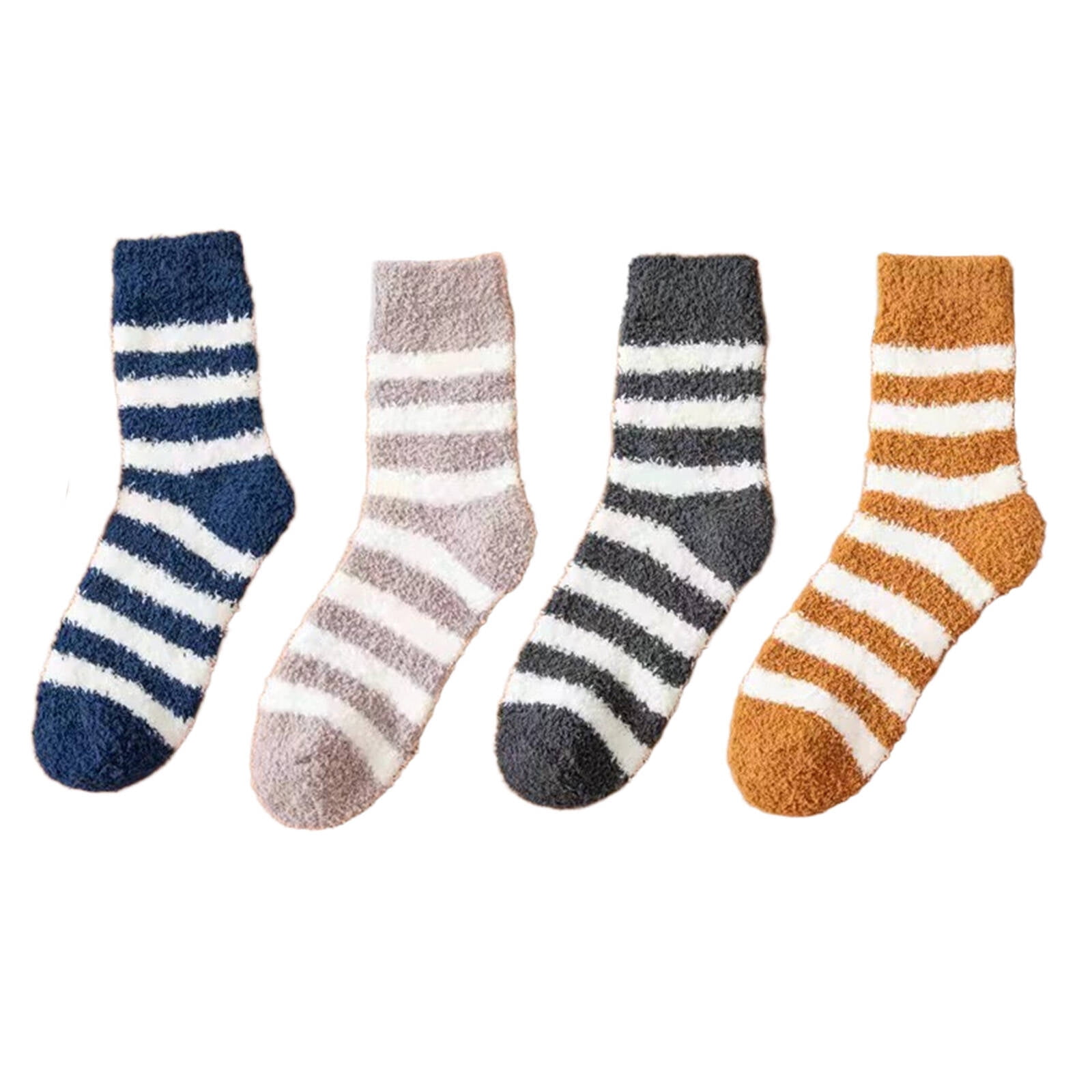 AUQ 4Pairs Socks Odor Reduction Fuzzy Socks,Full of Cuteness Reindeer ...