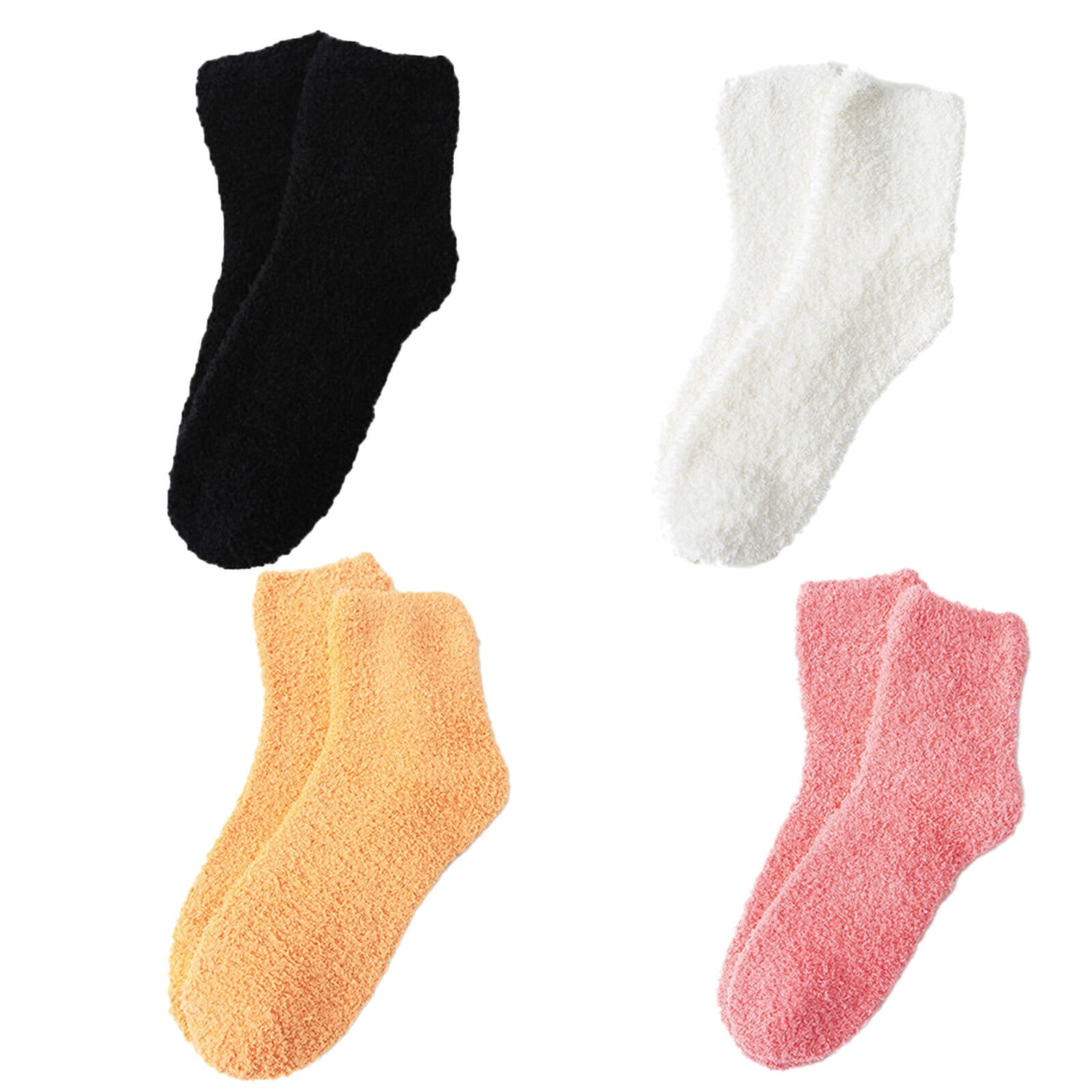 AUQ 4Pairs Socks Plush Fuzzy Socks for Relaxation,Cozy Long Socks for ...