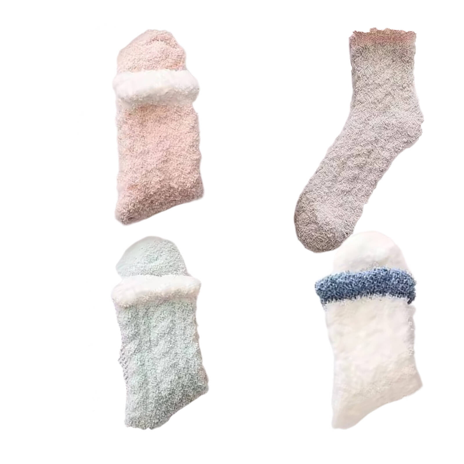AUQ 4Pairs Socks Premium Warm Fuzzy Socks,Ultra-Comfortable Long Socks ...
