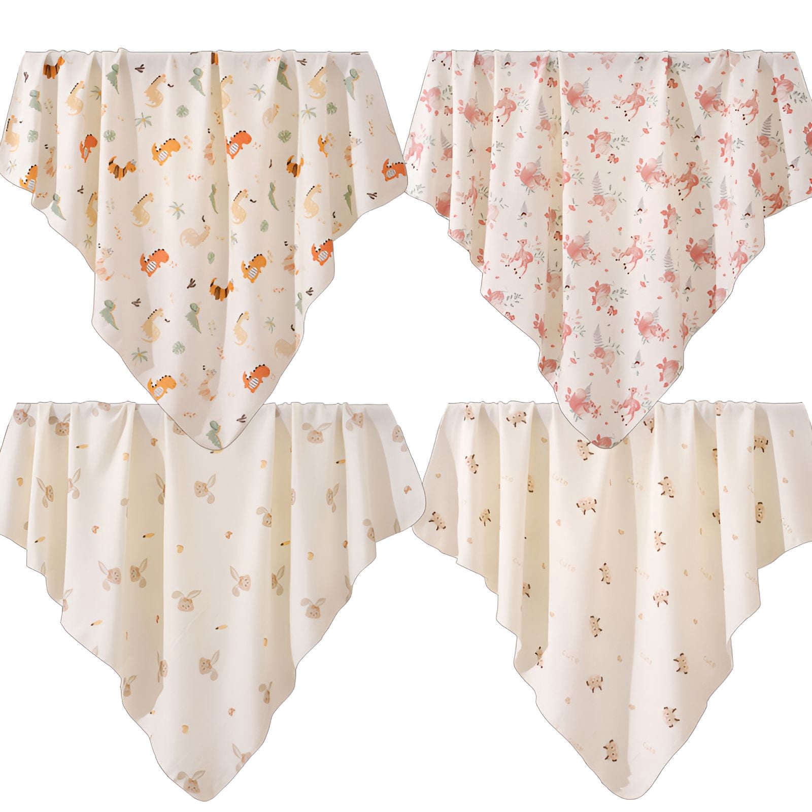 AUQ 4Pcs Baby Blanket,33*33In Muslin Throw Blanket,Muslin Blanket Baby ...