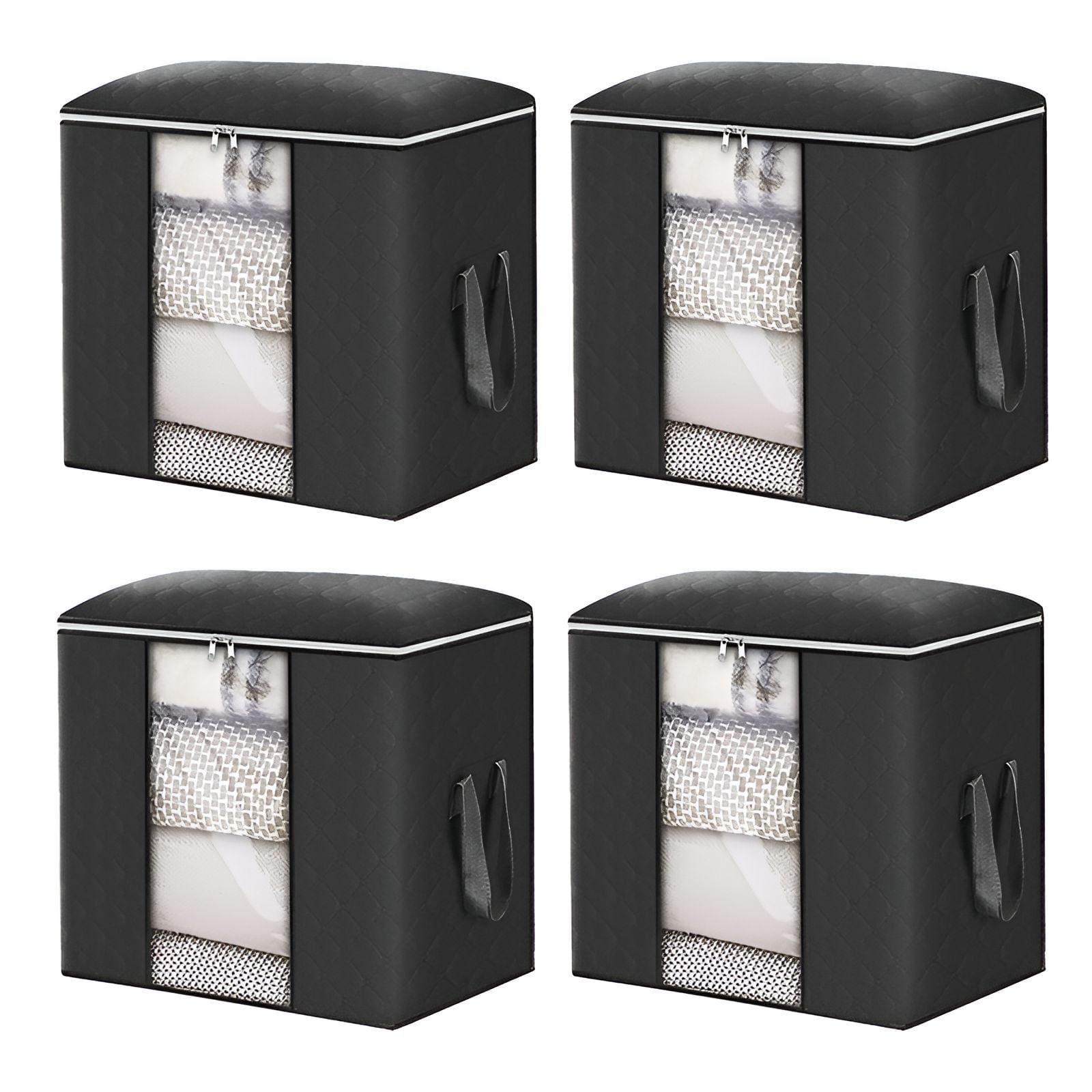 AUQ 4Pcs Blanket Storage,Space Saving Extra Large Storage Bins with ...