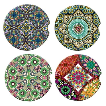 CCOCC 8Pcs Coasters,with Datura Design Heat-Insulated & Non-Slip ...