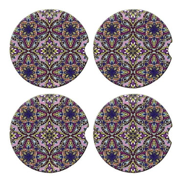 CCOCC 8Pcs Coasters,with Datura Design Heat-Insulated & Non-Slip ...