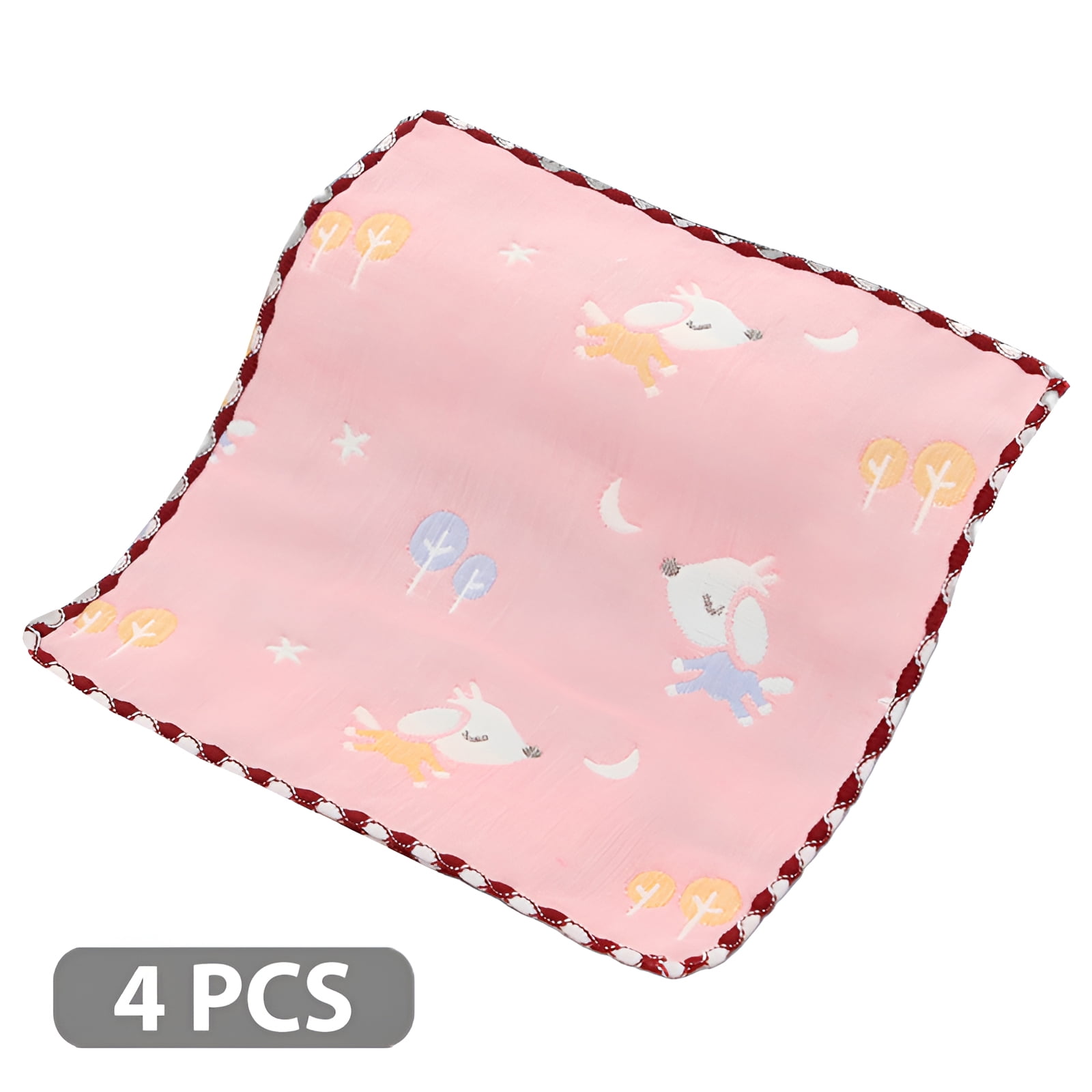AUQ 4Pcs Cotton Washcloths Tightly-Woven Texture Small Towels ...