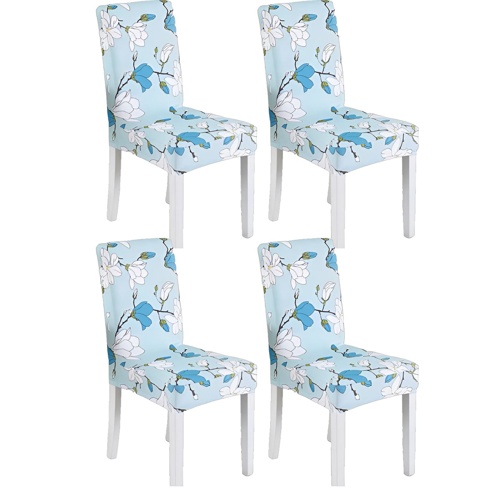 AUQ 4Pcs Dining Chair Covers,Floral Pattern Dining Room Chair Covers ...