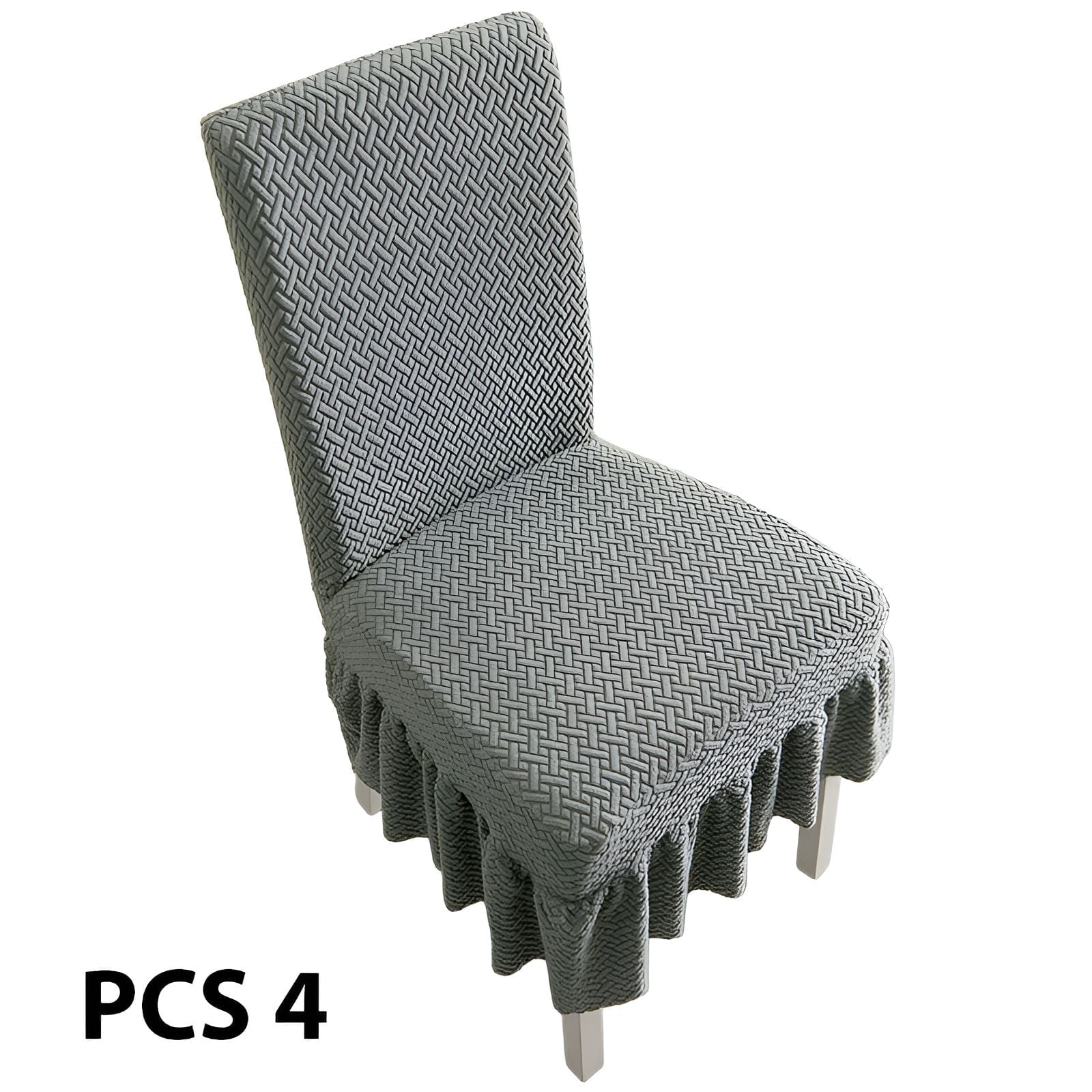 AUQ 4Pcs Dining Chair Covers,Skirt Design Chair Covers for Dining ...