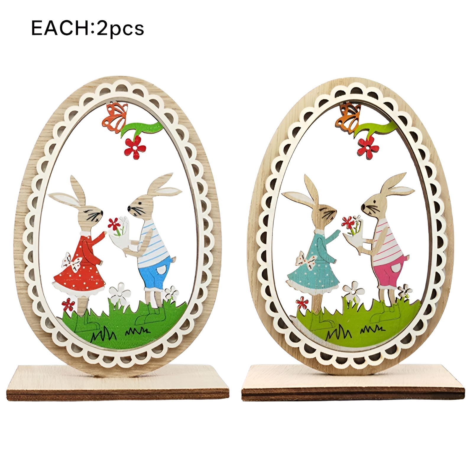 AUQ 4Pcs Easter Decorations,Childlike Fun Easter Bunny Decorations ...