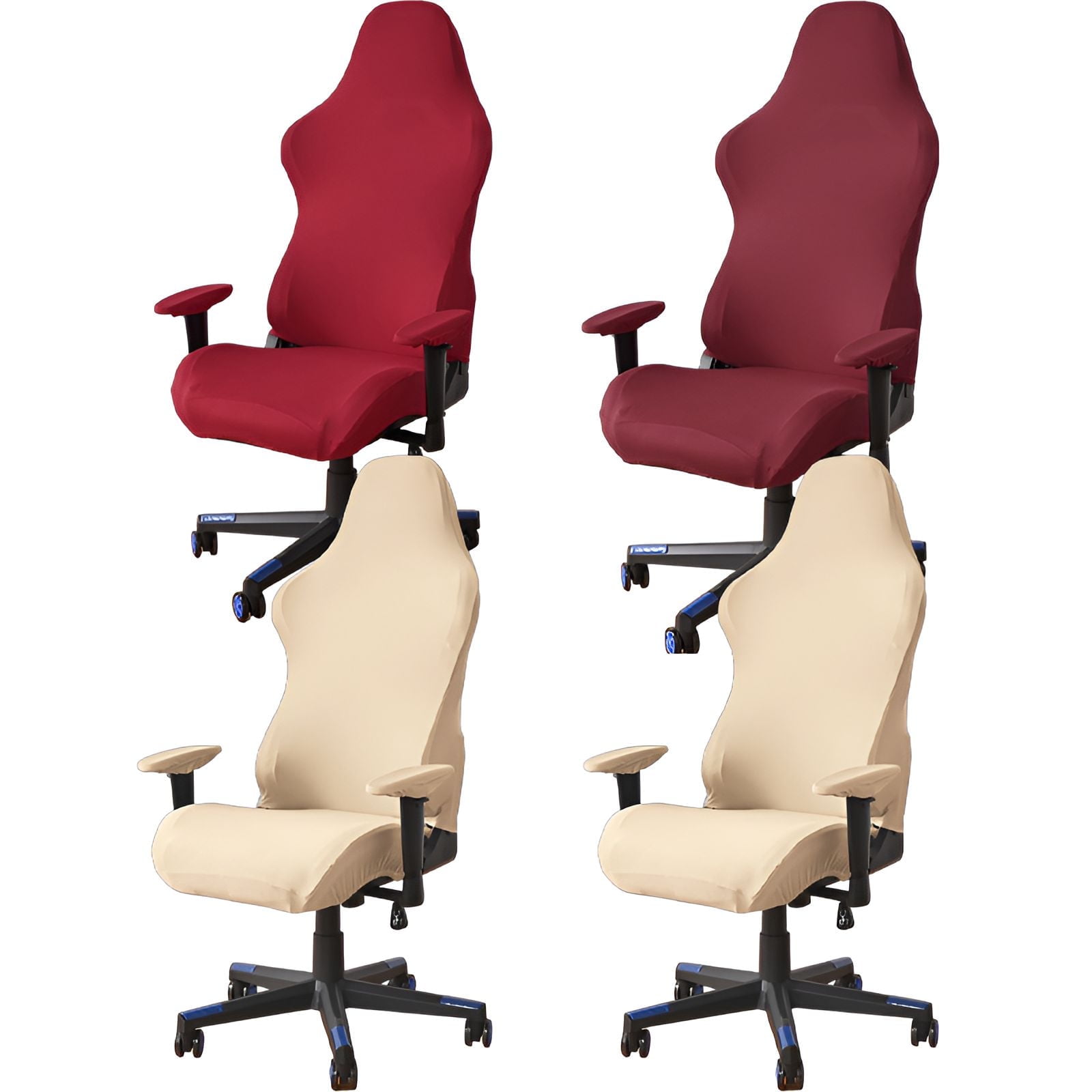 AUQ 4Pcs Office Chair Cover,Robust Thick Fit Gaming Chair Cover,Sleek Dust Support Chair Covers ...