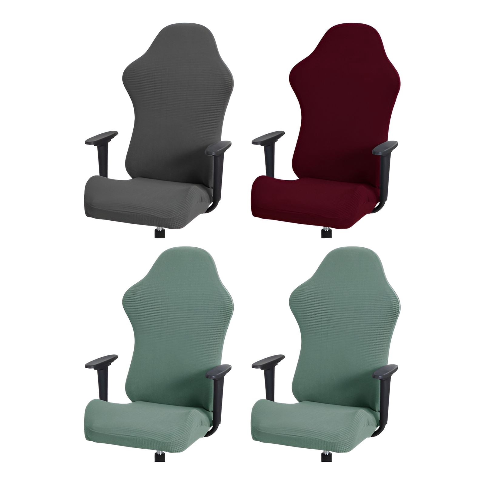 AUQ 4Pcs Office Chair Cover,Smooth Fabric Finish Gaming Chair Cover ...