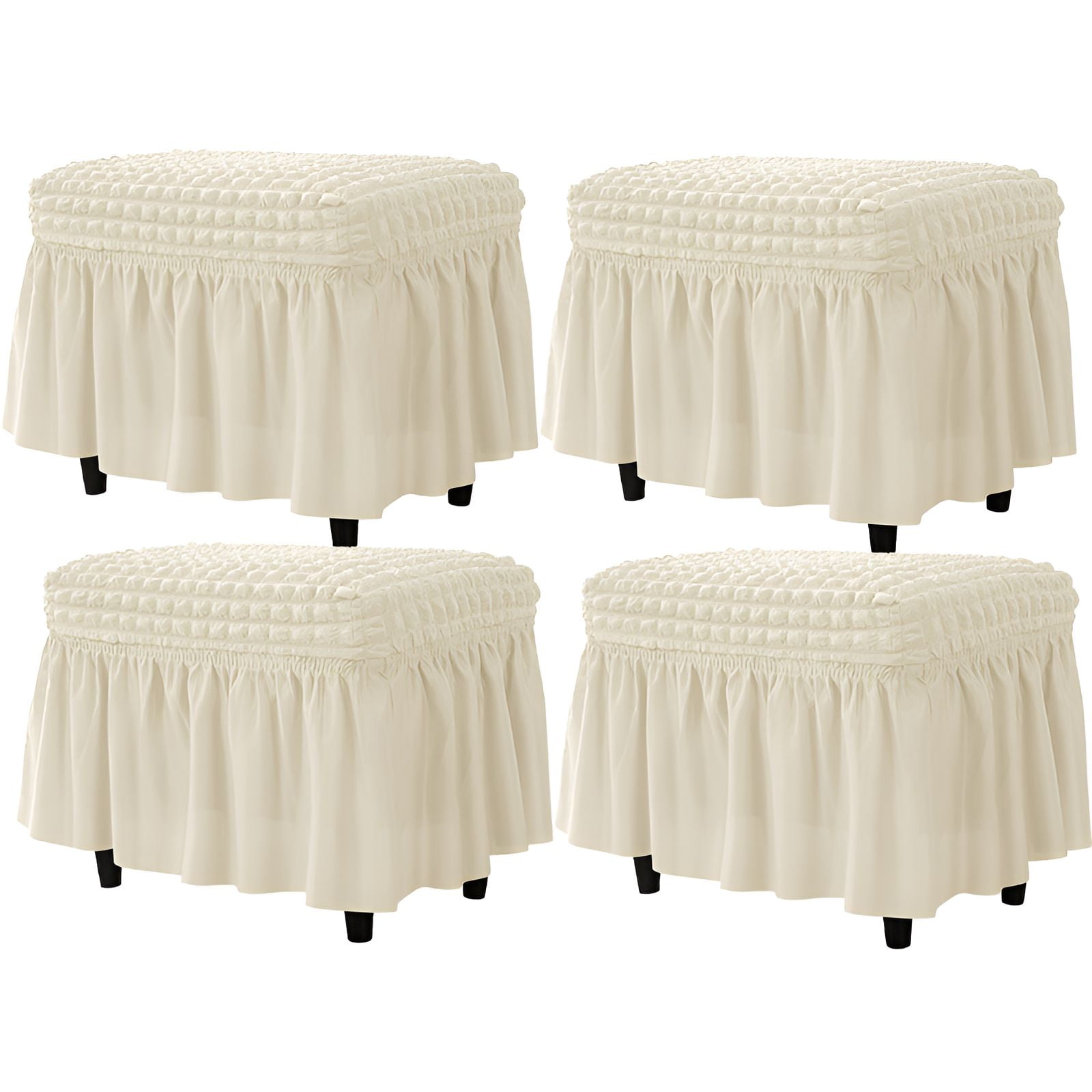 AUQ 4Pcs Ottoman Cover,Easy Installation Rectangle Footstool Cover ...