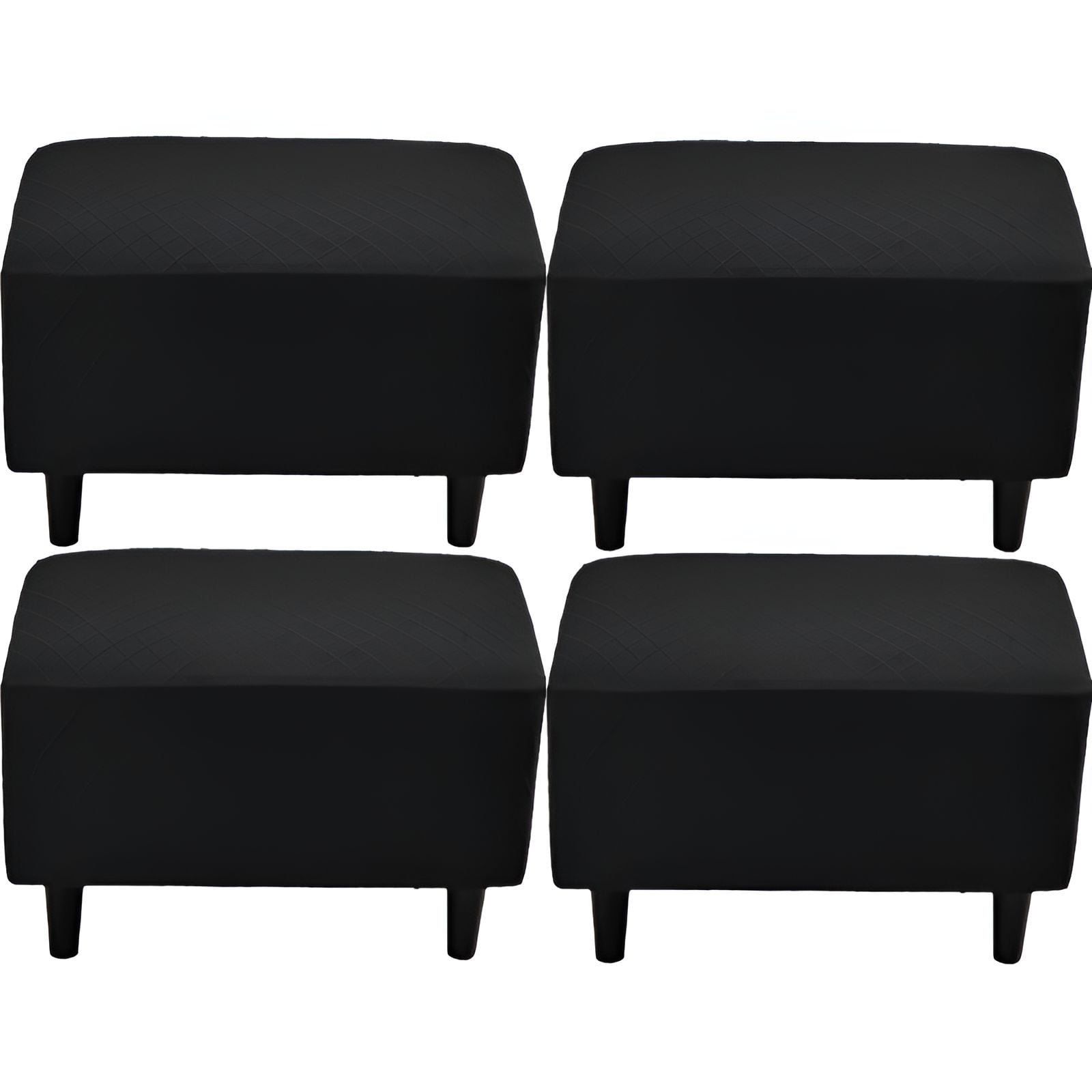 AUQ 4Pcs Ottoman Cover,Multiple Color Options Rectangle Footstool Cover ...