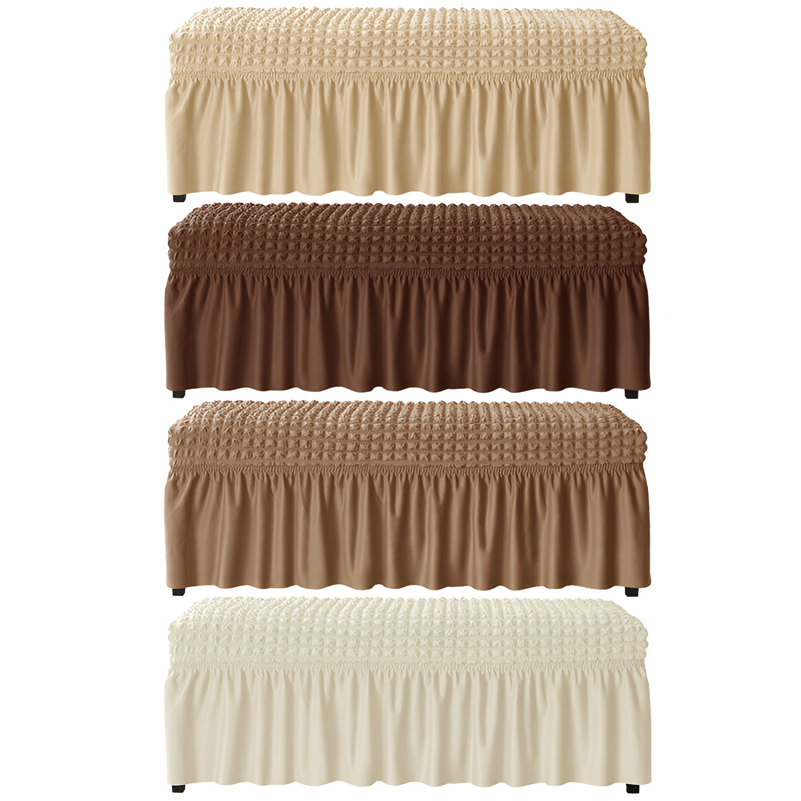 AUQ 4Pcs Ottoman Cover,Soft Texture Rectangle Footstool Cover,Fine ...